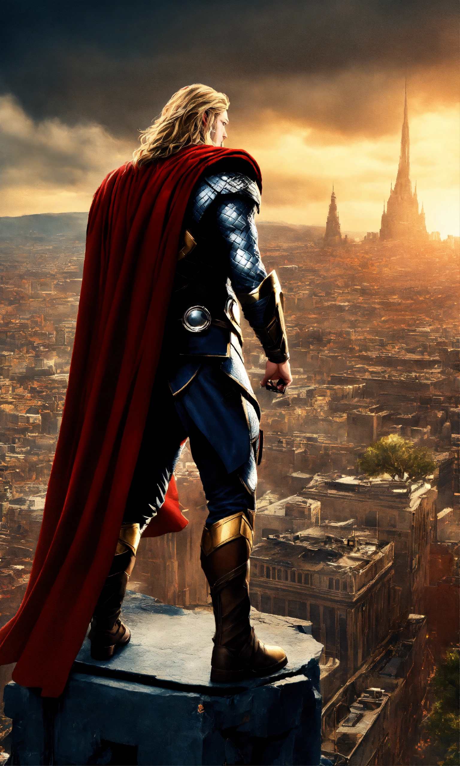 Lexica - Realistic, thor becomes a sniper, shooting on the top building ...