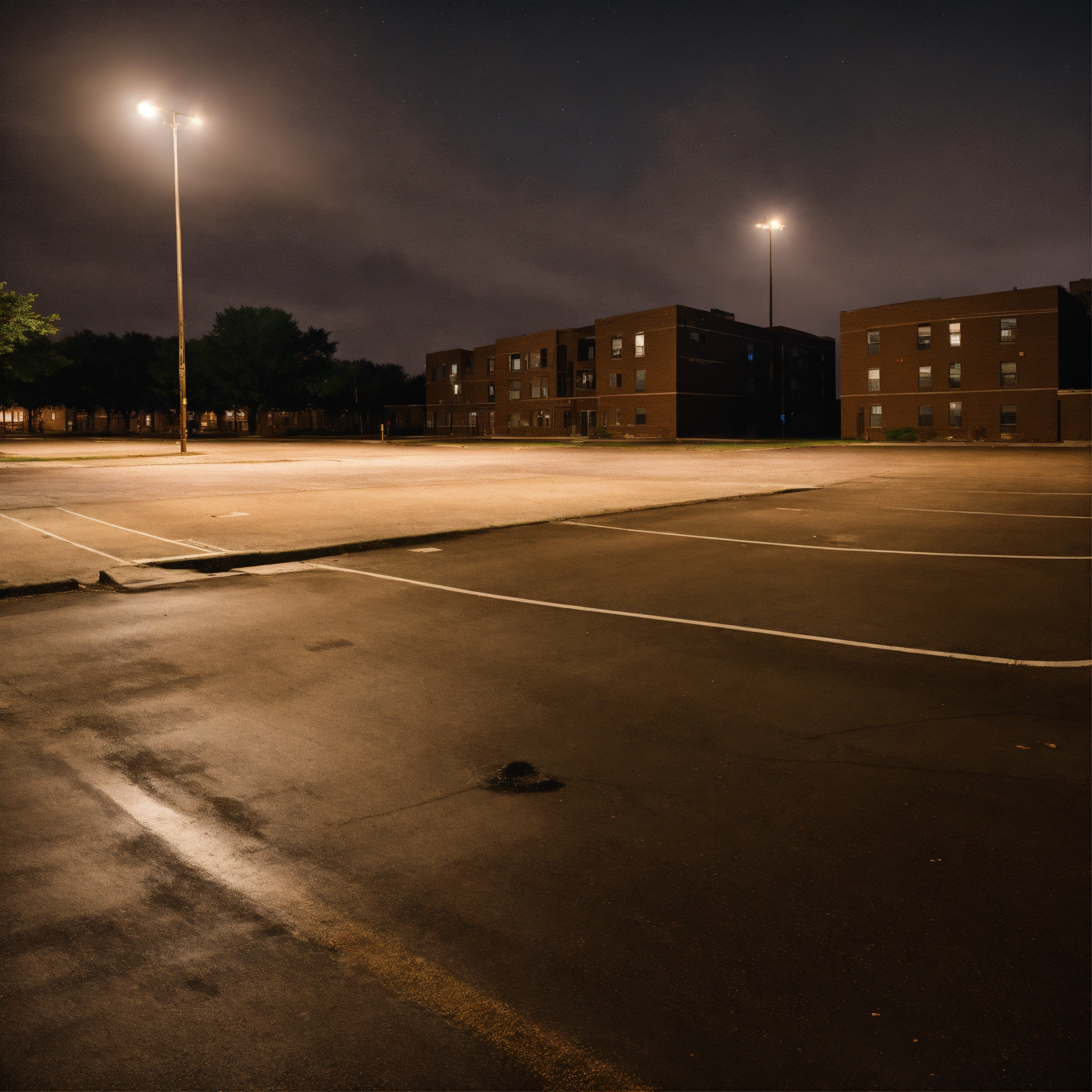 Lexica - Empty parking lot, dark night, chicago ghetto neighborhood, 8k ...