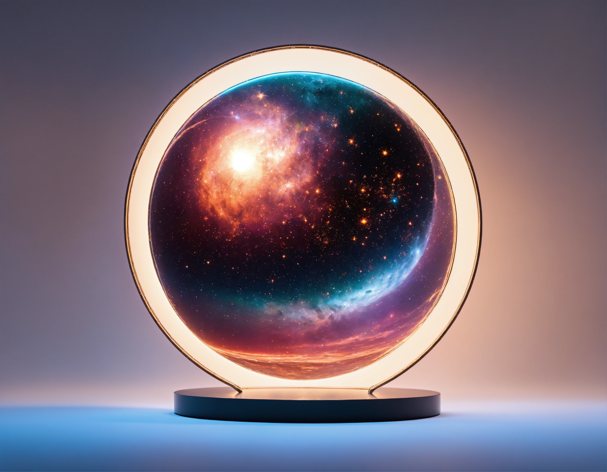 Lexica - Thin glass circle, seen from a side angle with a rotated ...