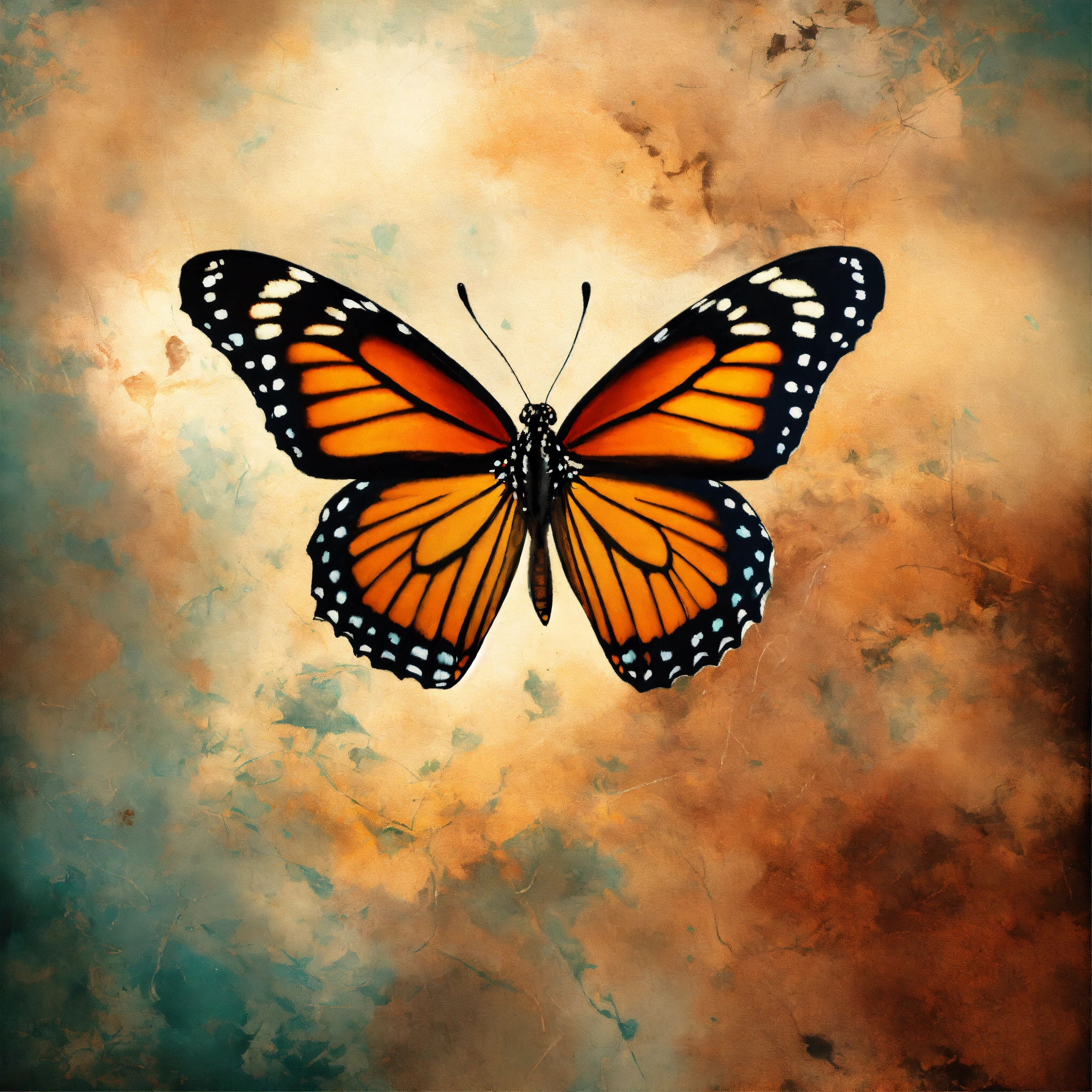 Lexica - Butterfly, texture painting, nature dusty colors