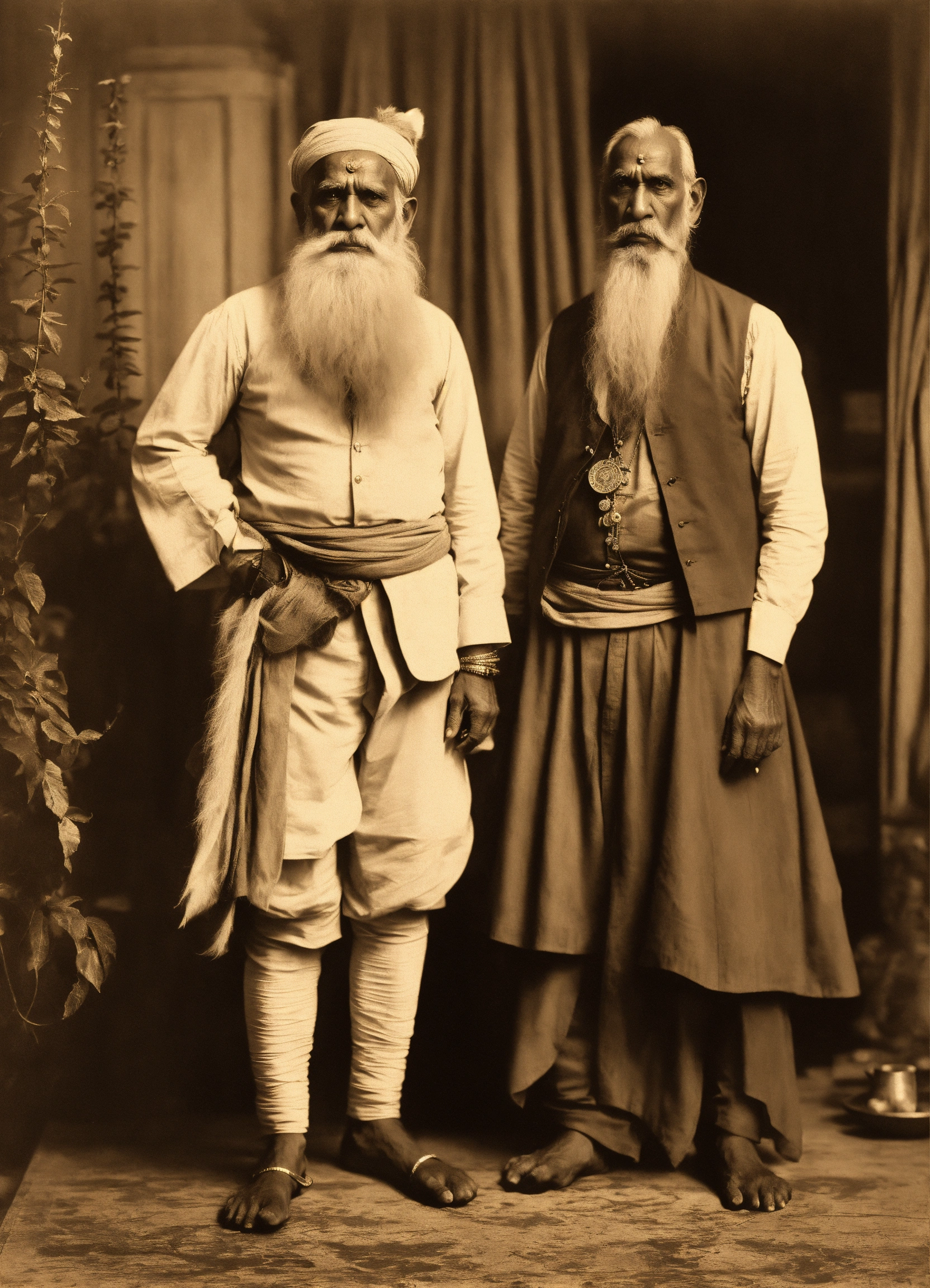 Lexica - Old man wearing hindu fakir, with a turbant, standing next to ...