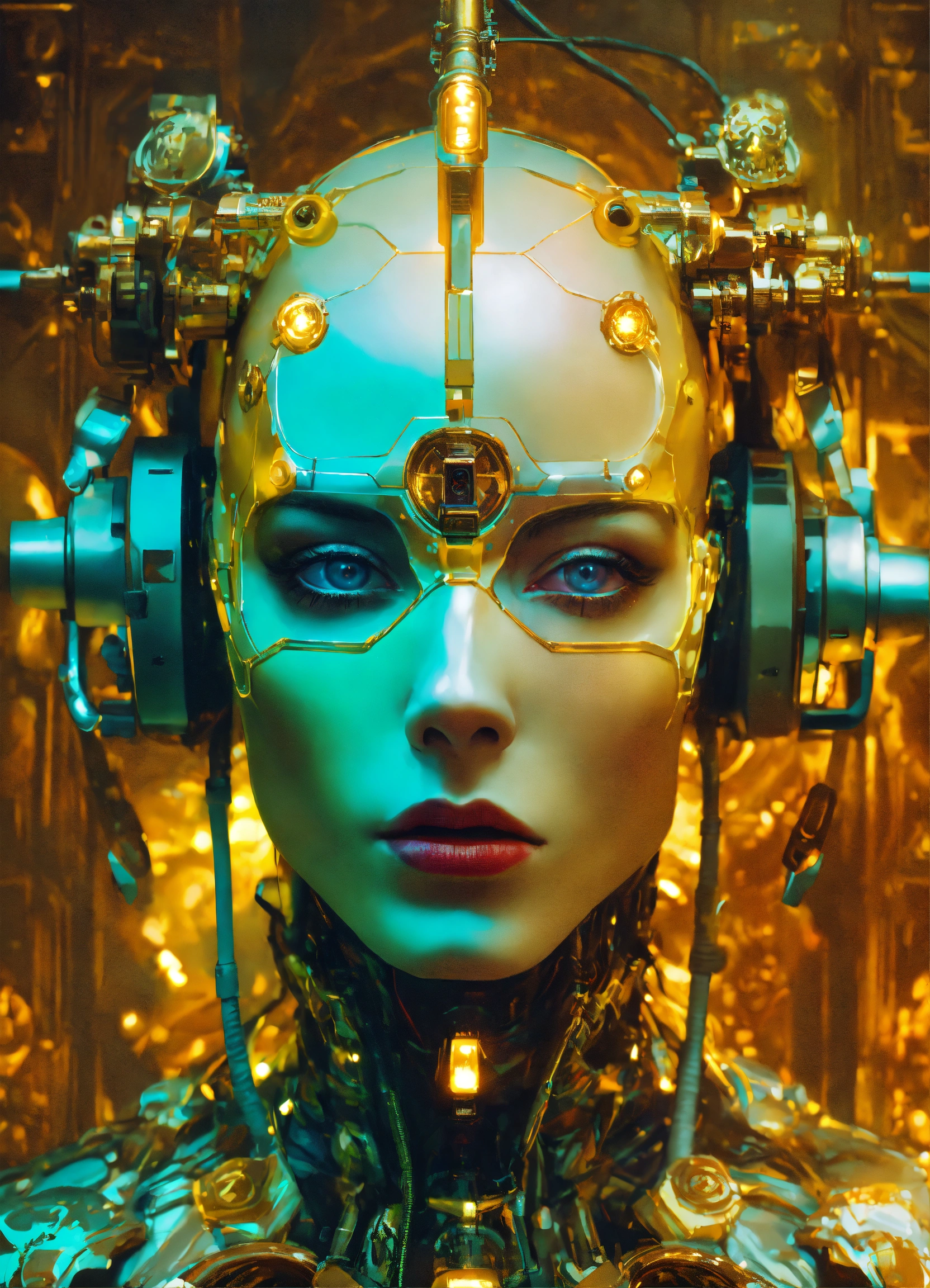 Lexica - Half body portrait Photography, of the cyborg wearing a cyber ...