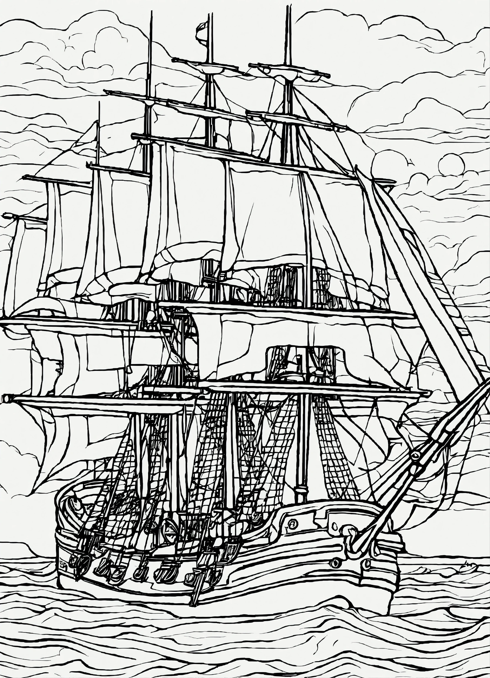 Lexica - A coloring page of battle of trafalgar (masterpiece ...