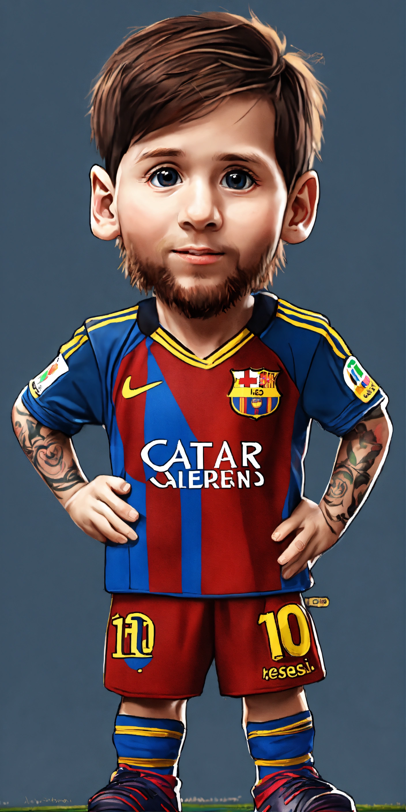 Lexica - Lionel Messi cute baby cartoon realist big eyes