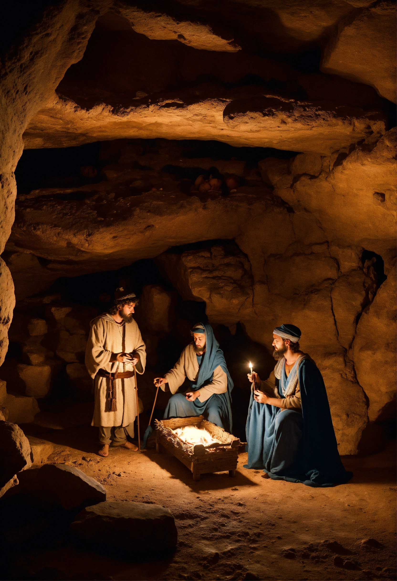 Lexica - Historically accurate depiction of the Nativity, inside a cave ...