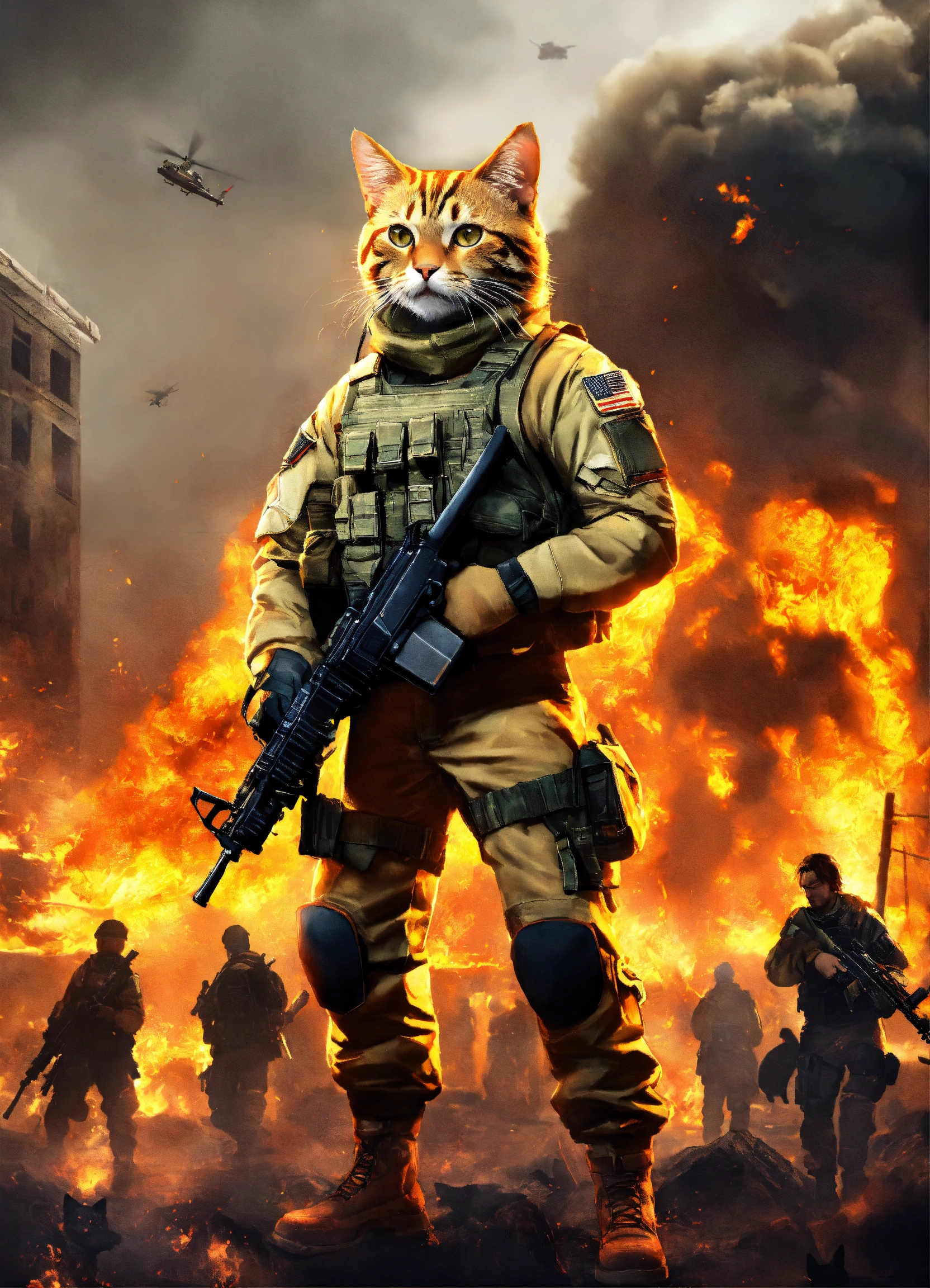 Lexica - Call of duty but all the characters are cats who look very ...