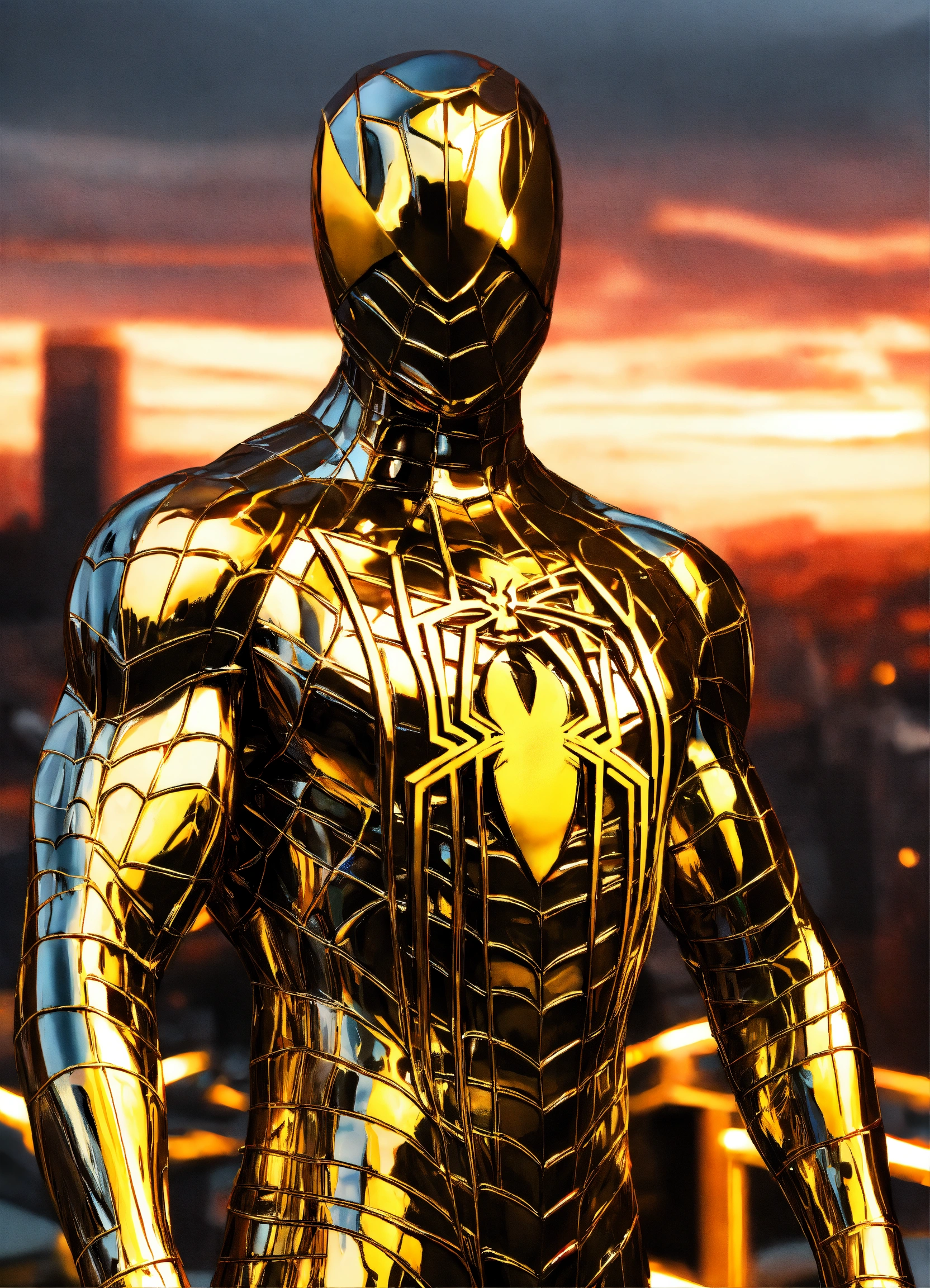 Lexica - Chrome and gold spiderman god