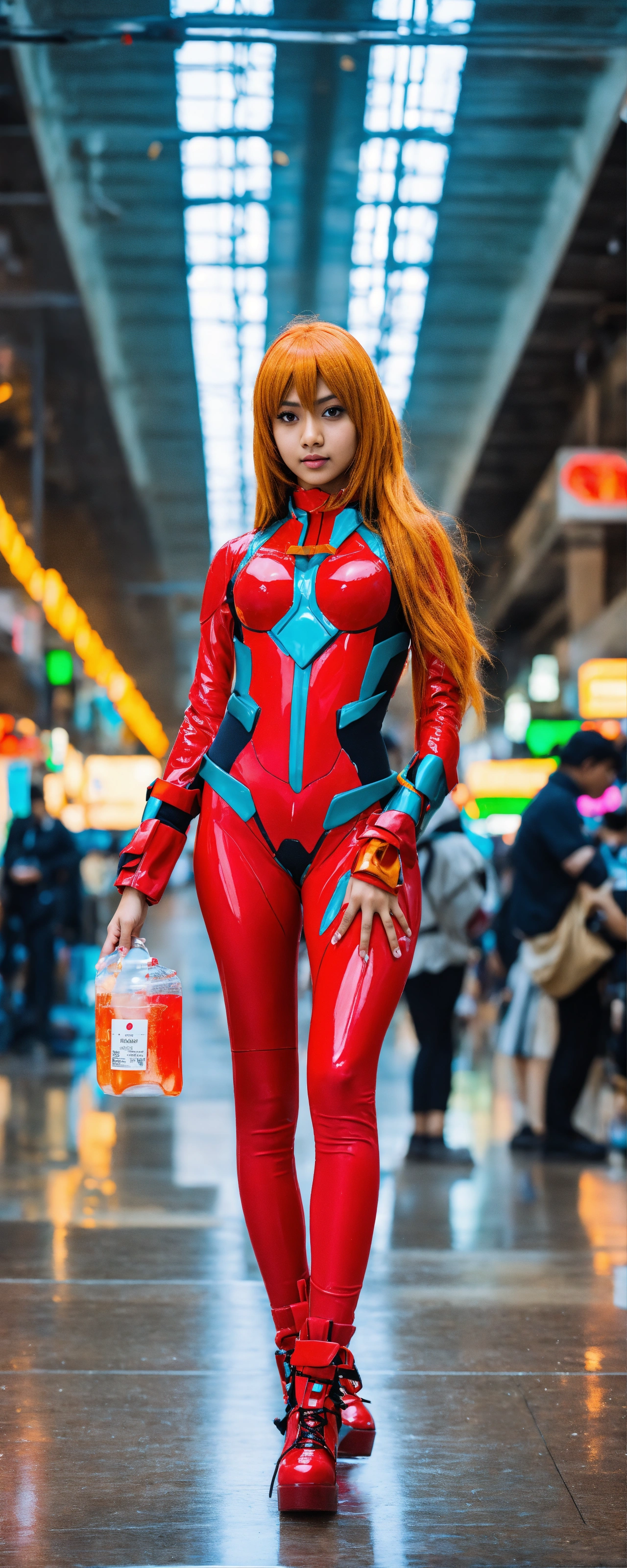 Lexica - Slim indian woman cosplaying asuka langley