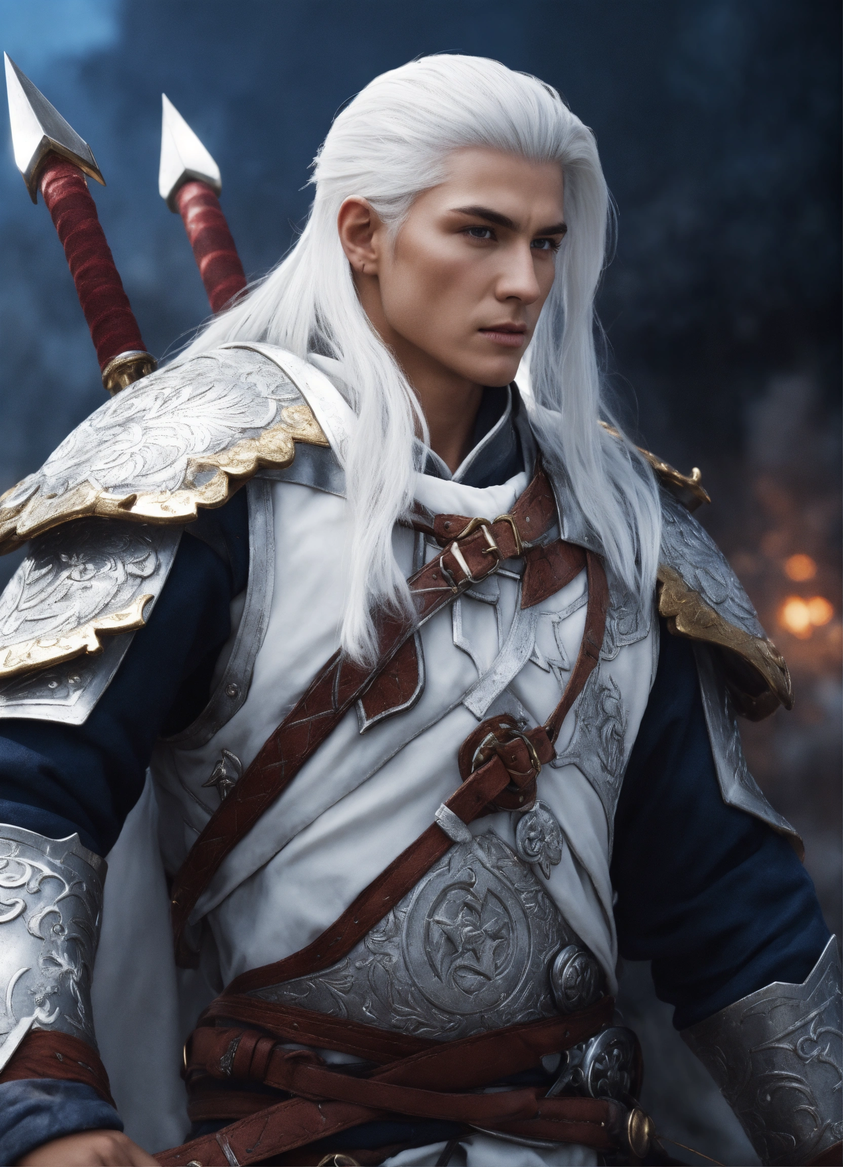 Lexica - White hair warrior 4k