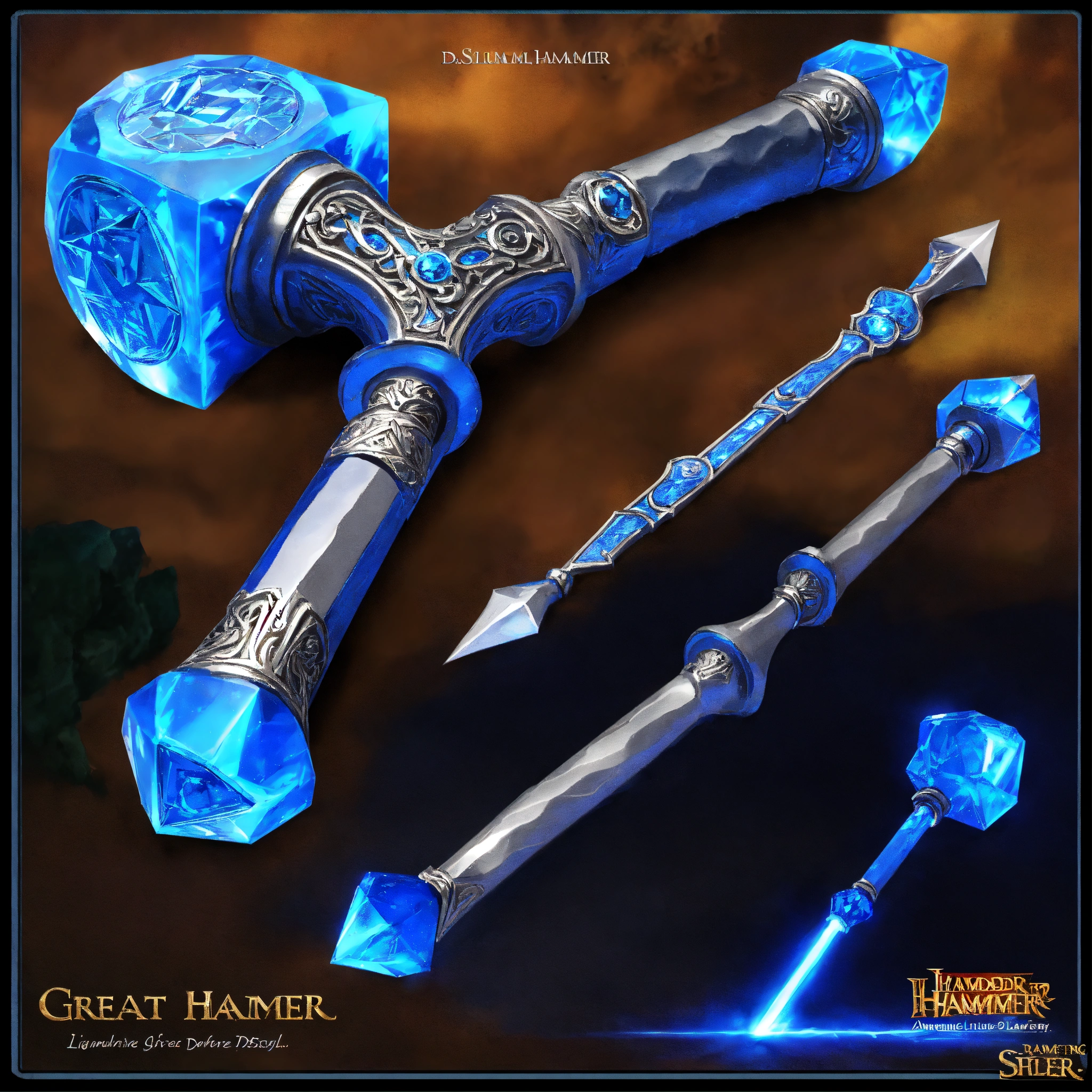 Lexica - Great hammer. Lightning. Weapon. D&D. Large, anvil-sized ...