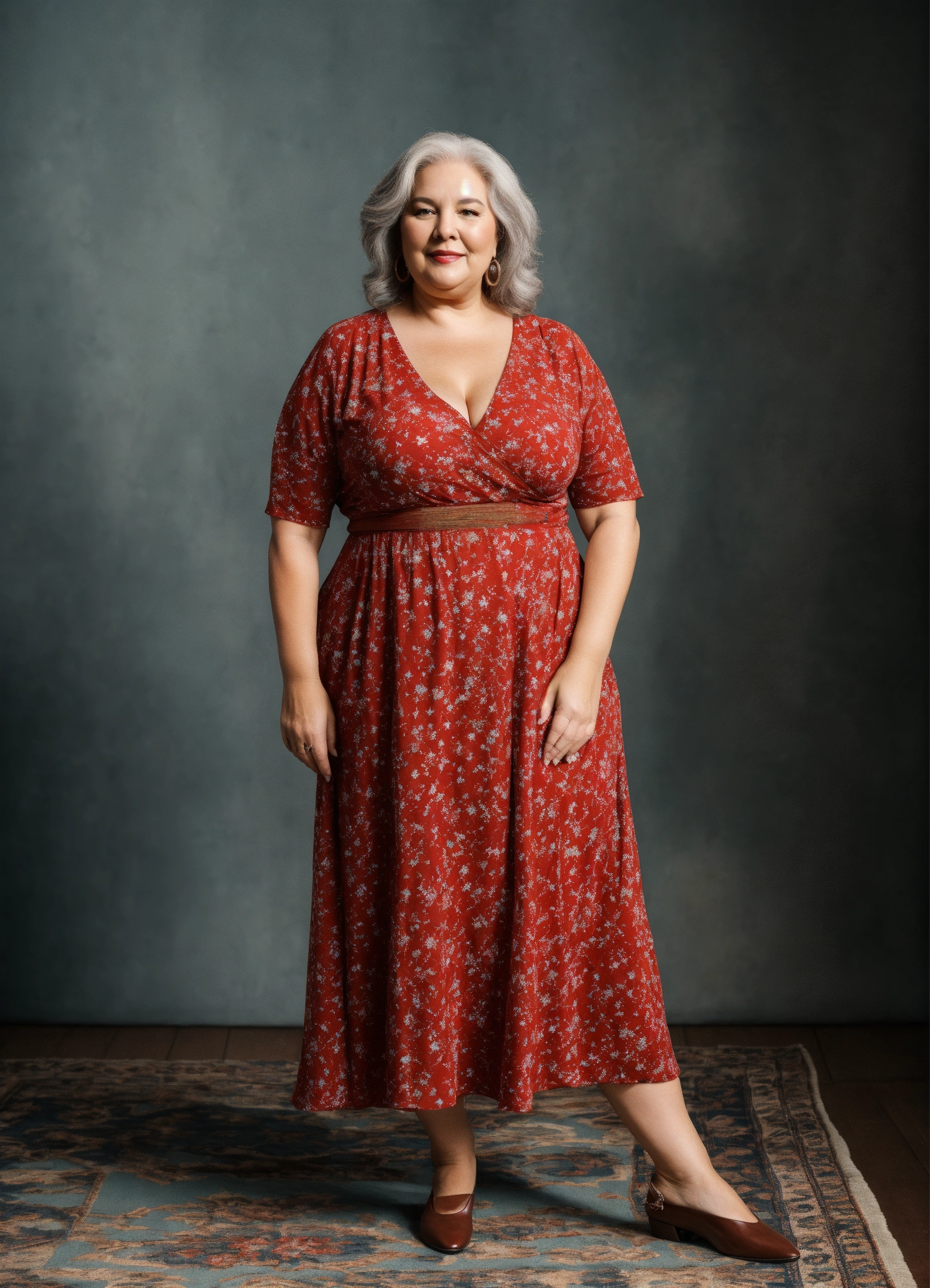 Lexica - Full body view a plus size caucasian women in her 60s