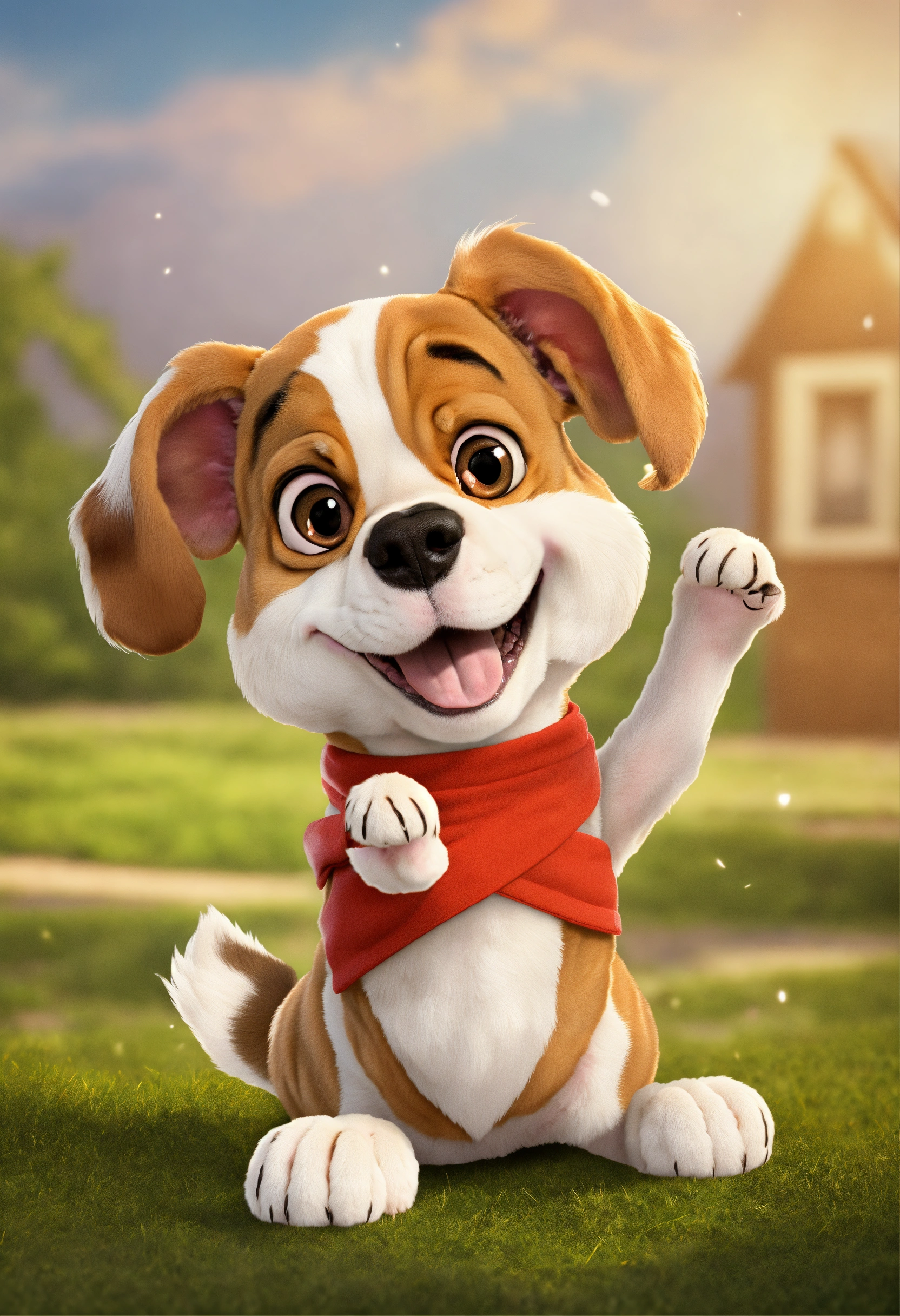 Lexica - Cartoon dog clapping