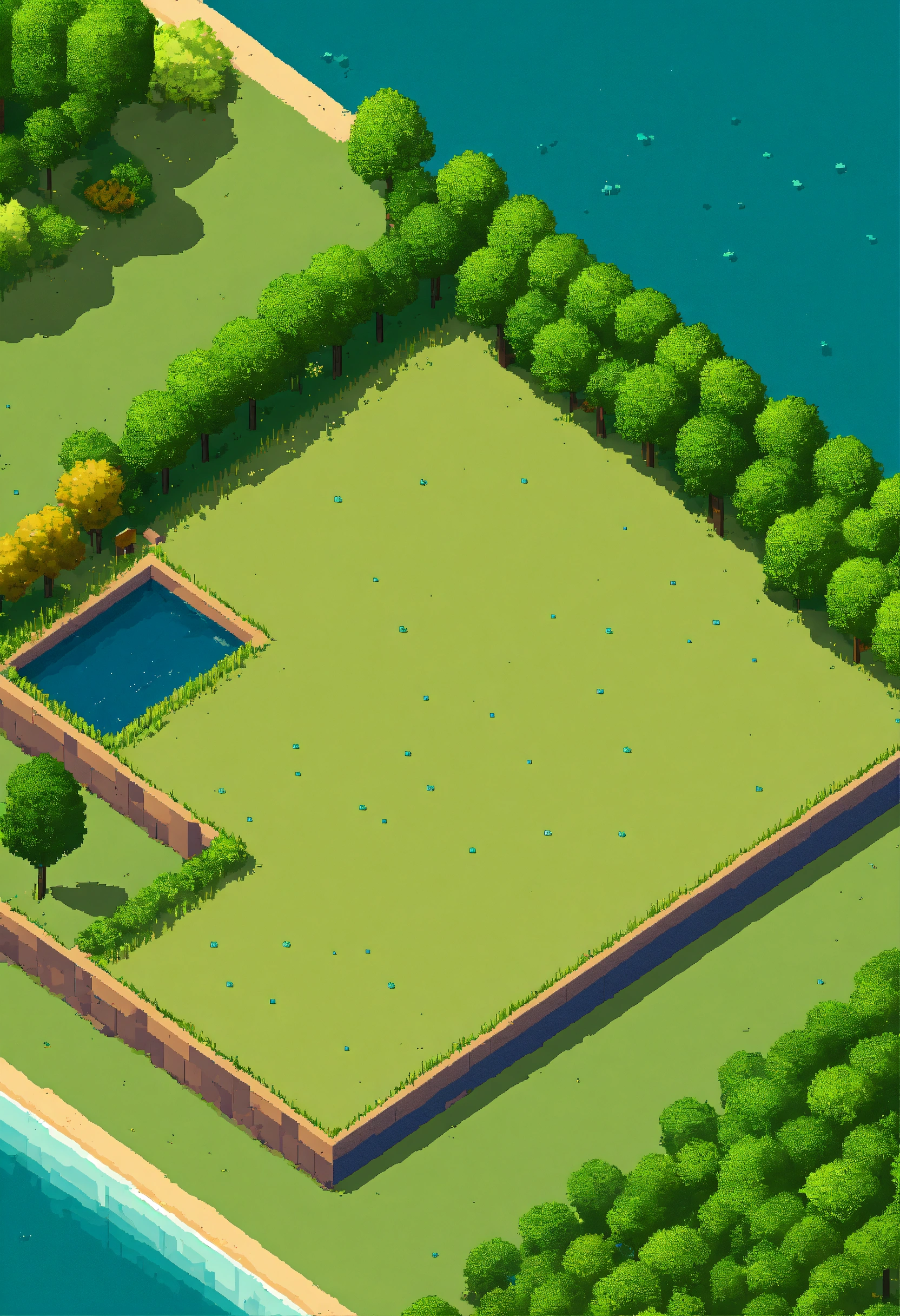 Lexica - Simple pixel 2d flat empty plain dirt grassy landscape from ...