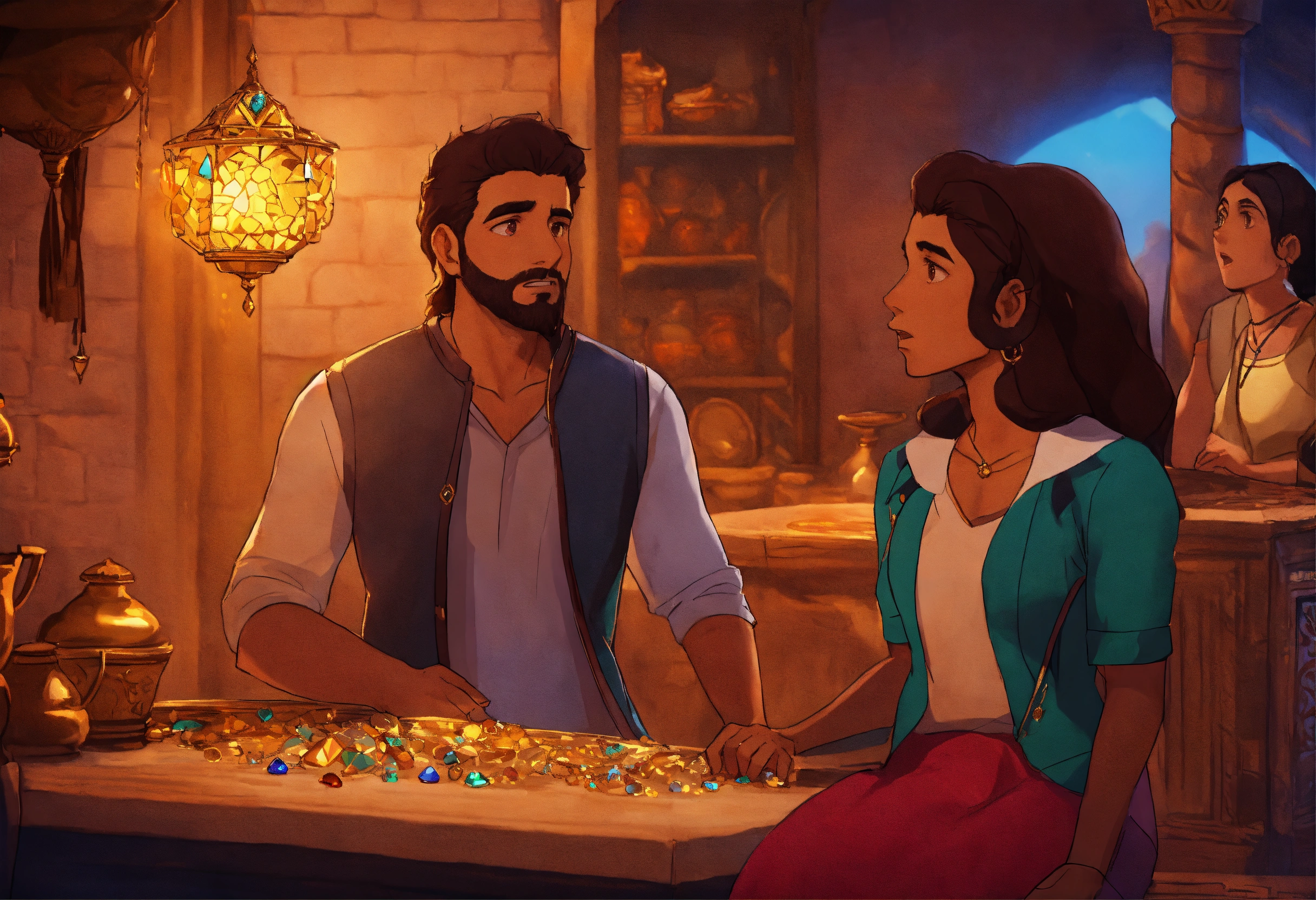 Lexica - Create an image illustrating the scene where Ahmed, looking ...