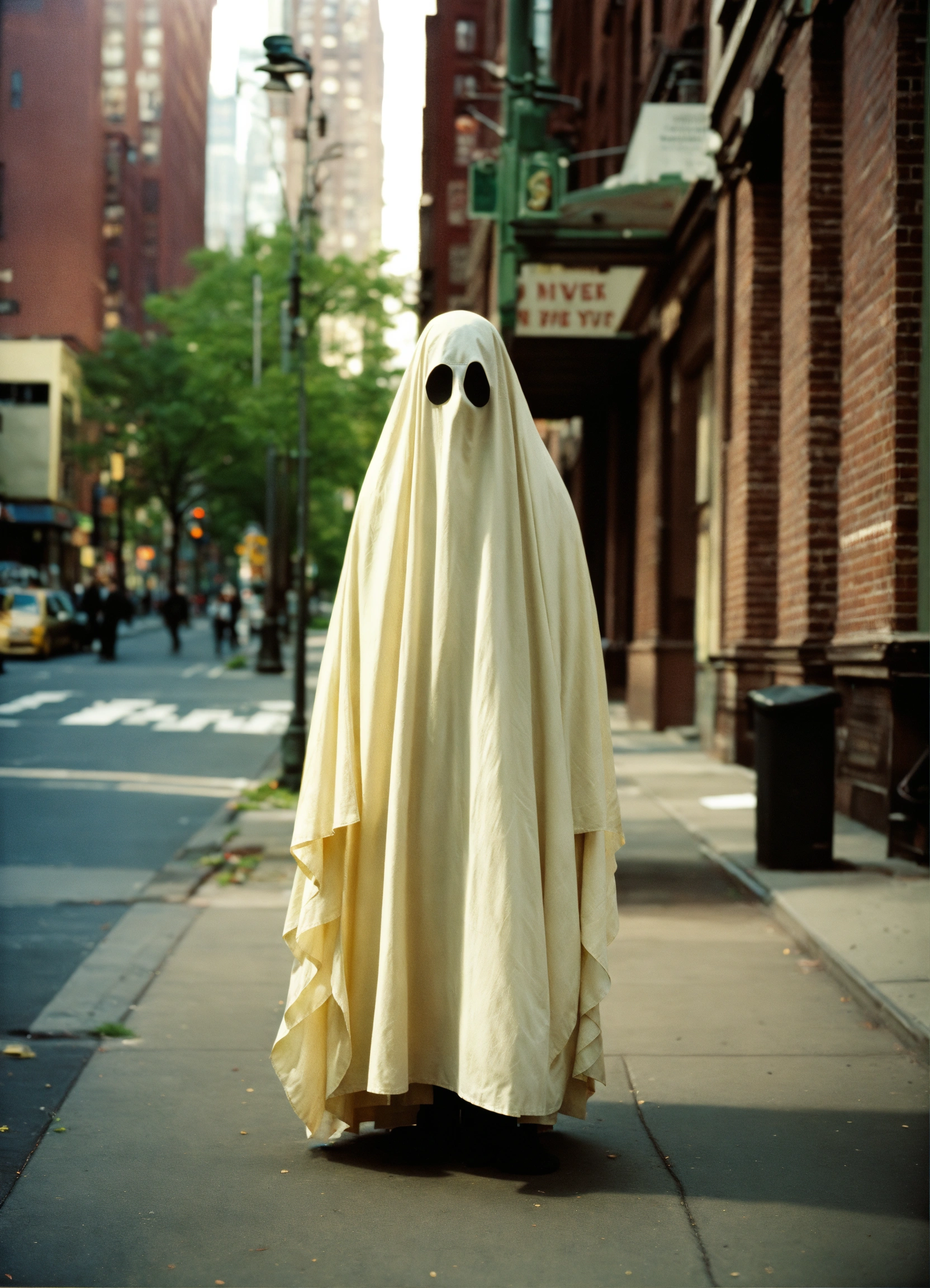 Lexica - Very creepy realistic ghost standing in the street, new york ...