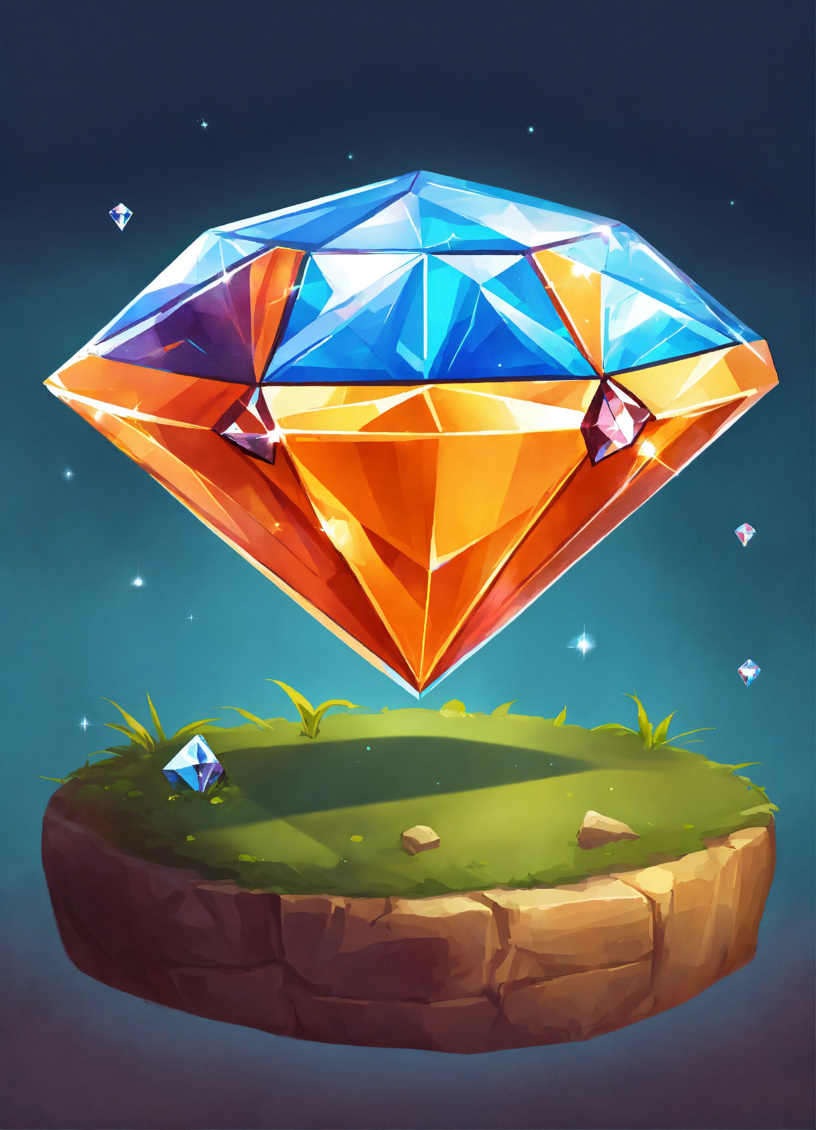 Lexica - Diamond, 2d cartoon, game icon