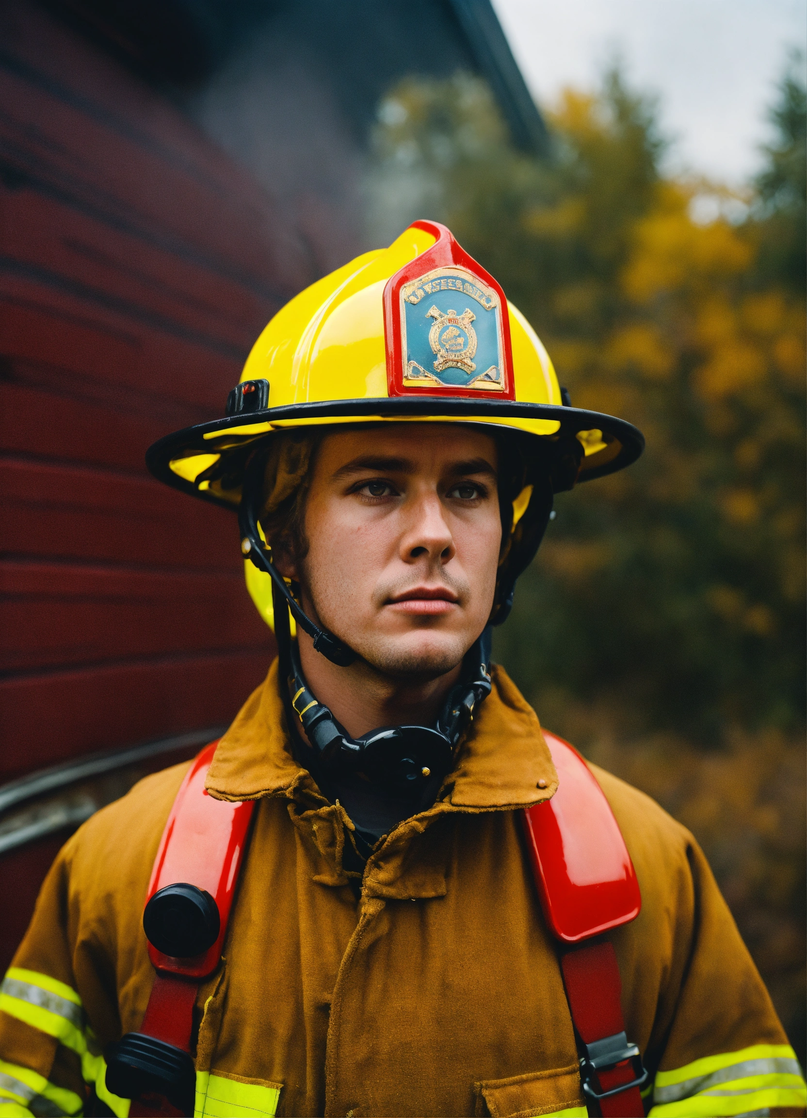 Lexica - Firefighter in the style of a wes anderson movie, surreal, photo