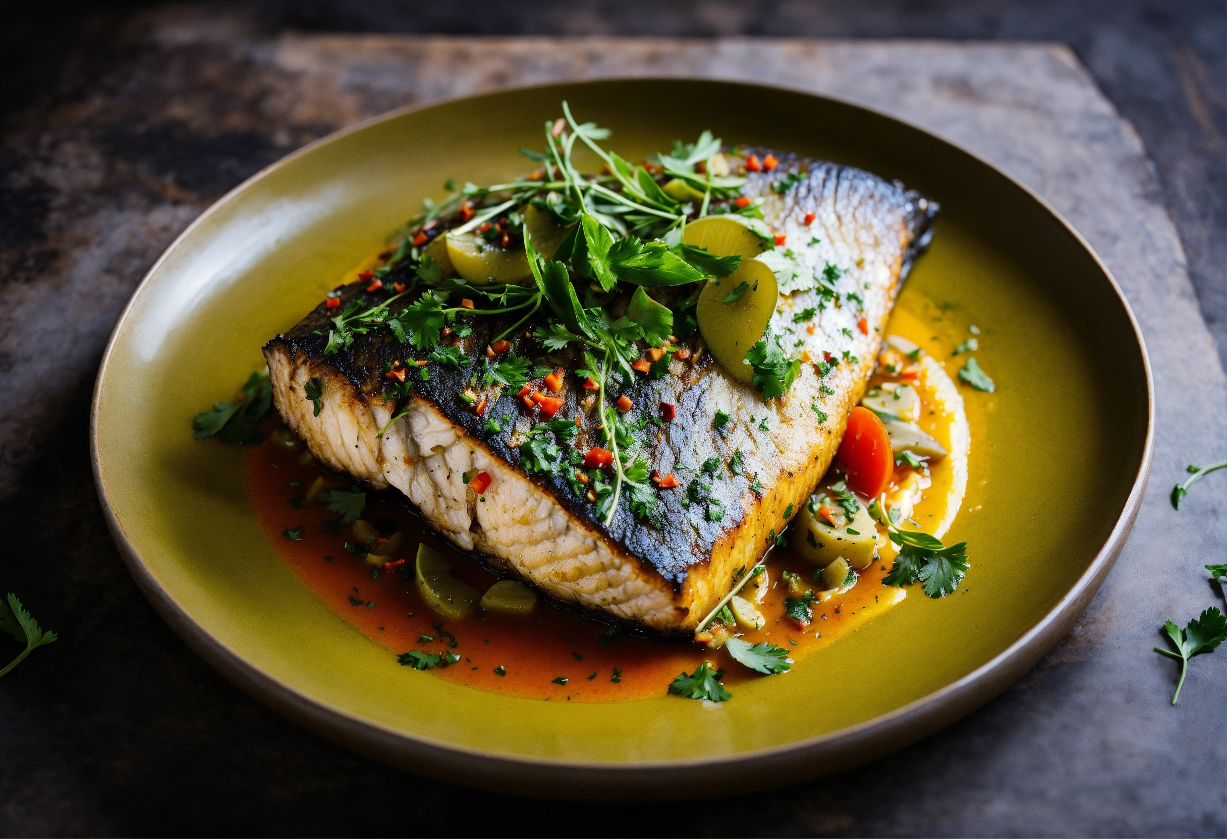 Lexica - Capture the essence of plate of 2 ovenroasted whole seabass ...