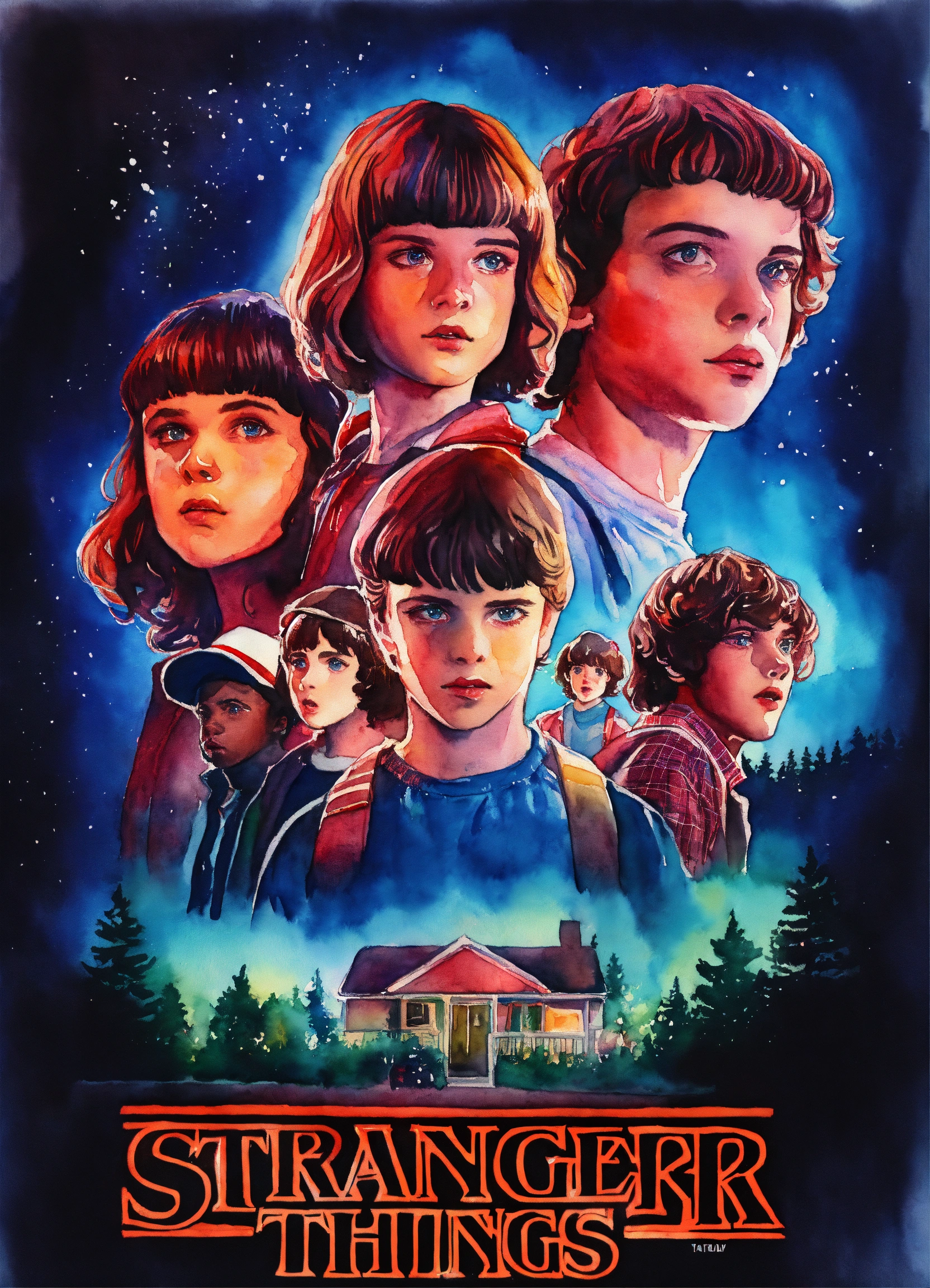 Lexica - Stranger Things watercolor