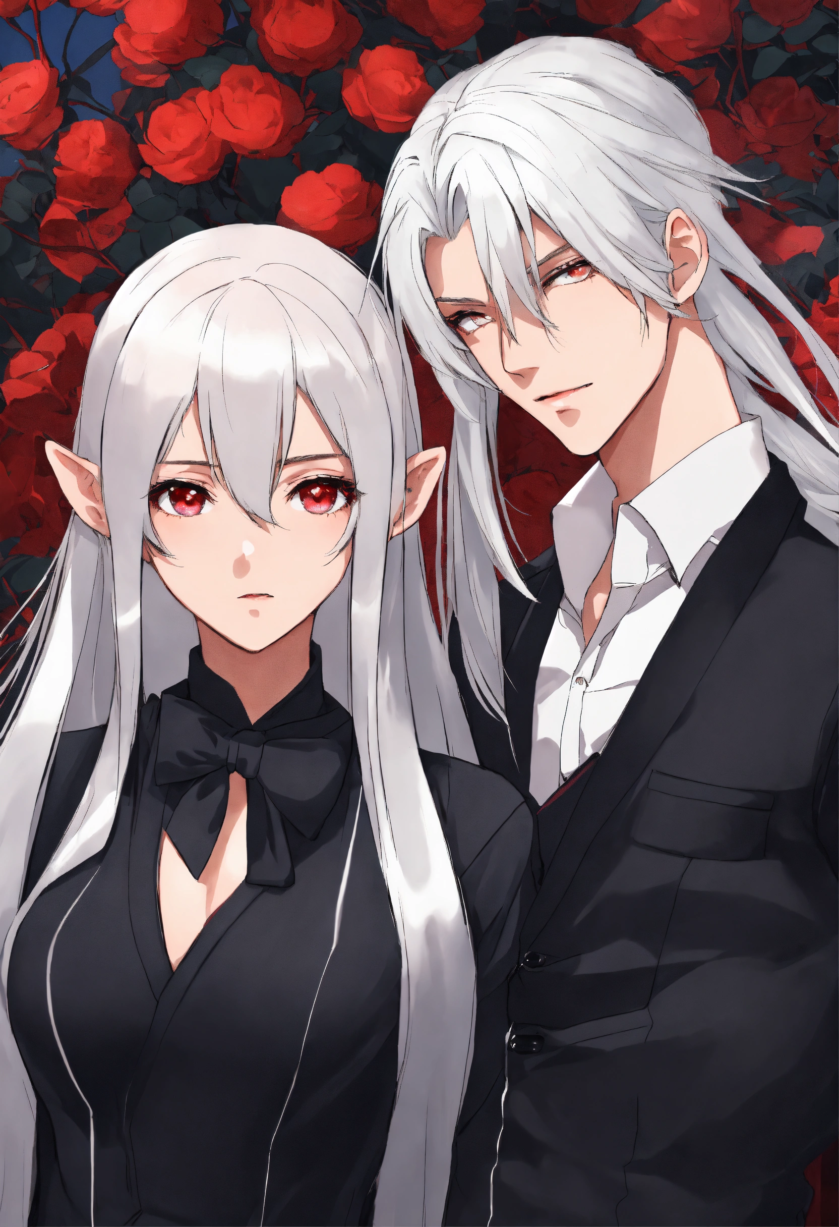 Lexica - Guy and girl 20 years old. twins. The girl has white long ...