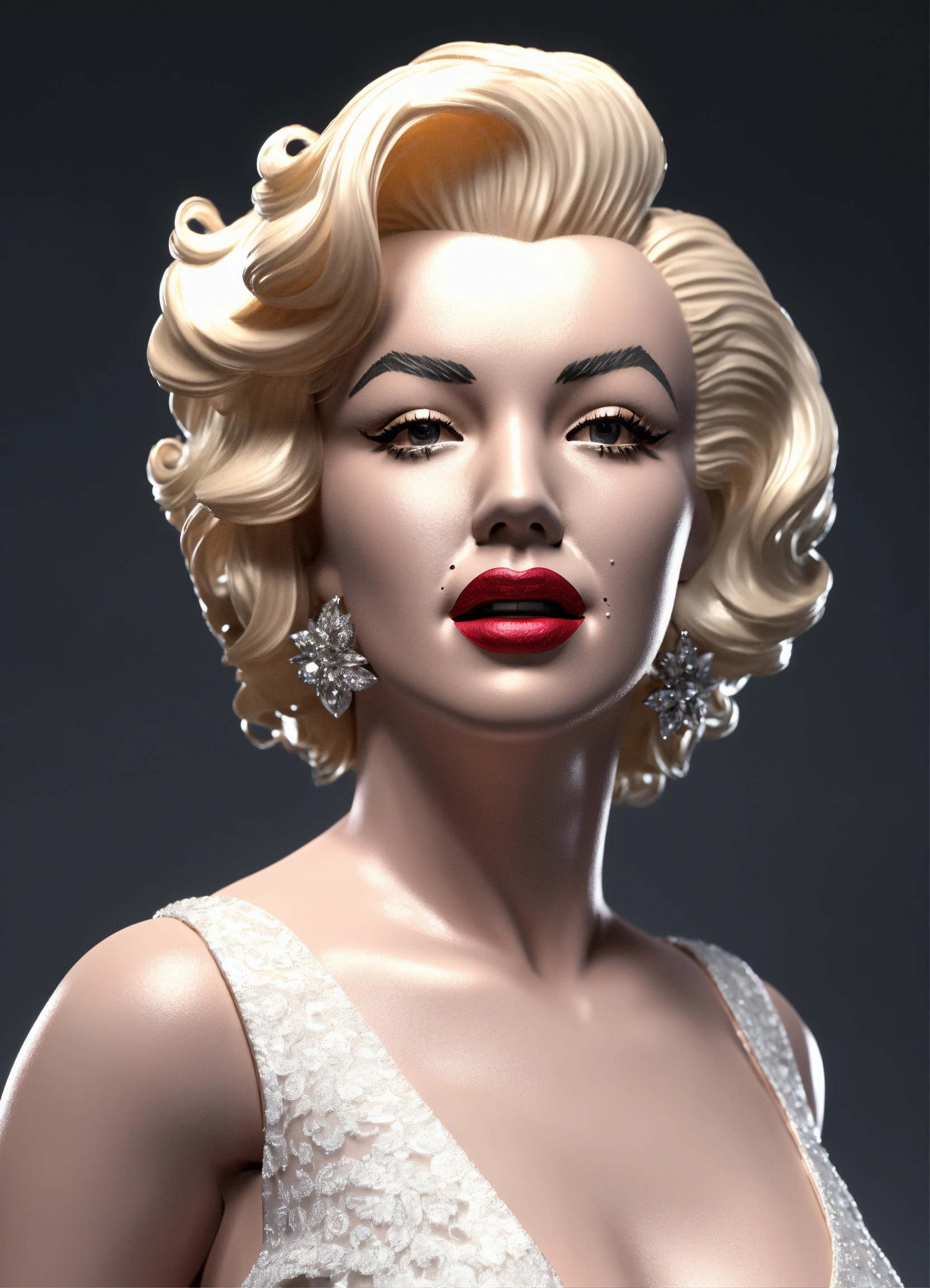Lexica - 3d rendering,FULL BODY Marilyn Monroe action figure