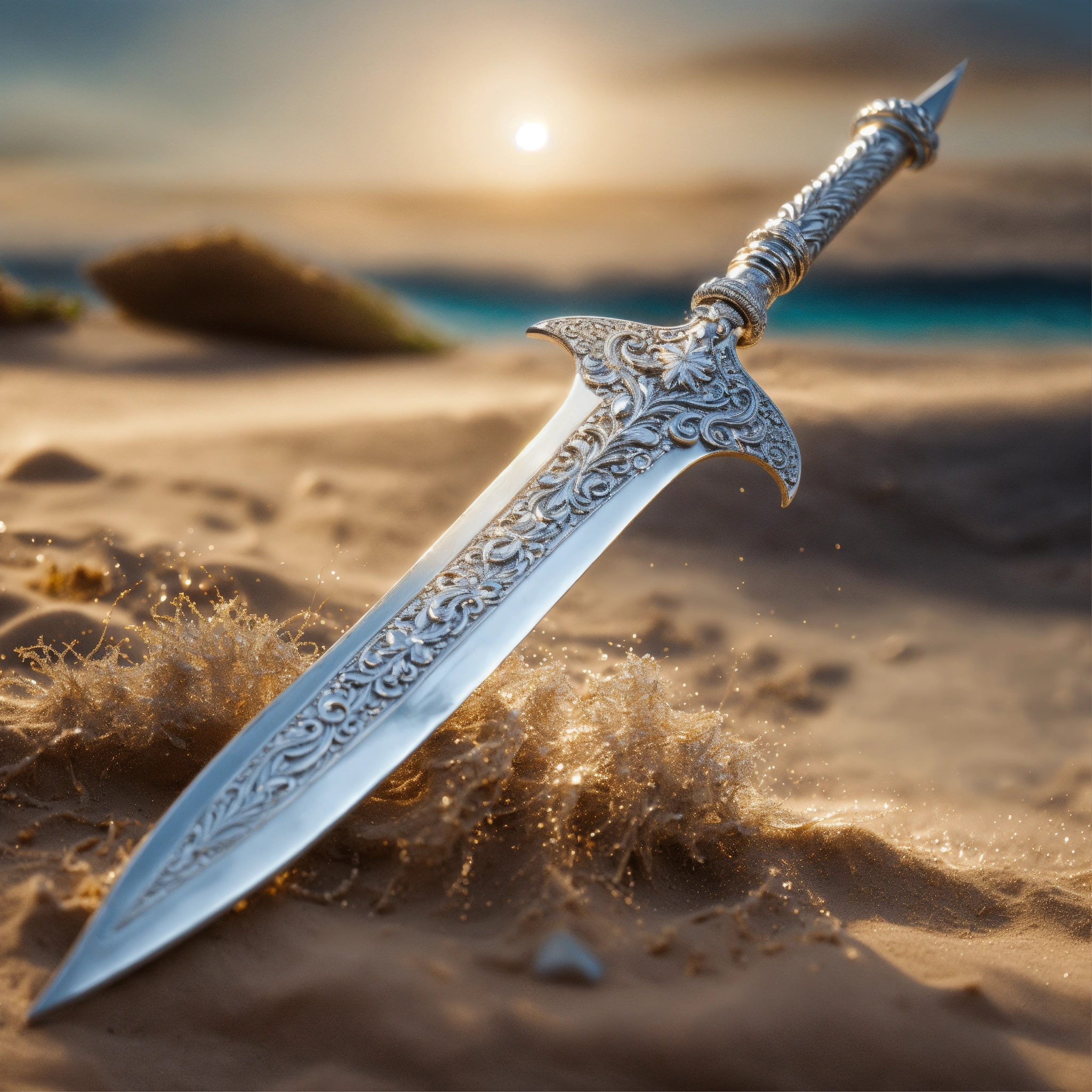 Lexica - 8k, picture of a narrow and delicate wavy curved dagger made ...