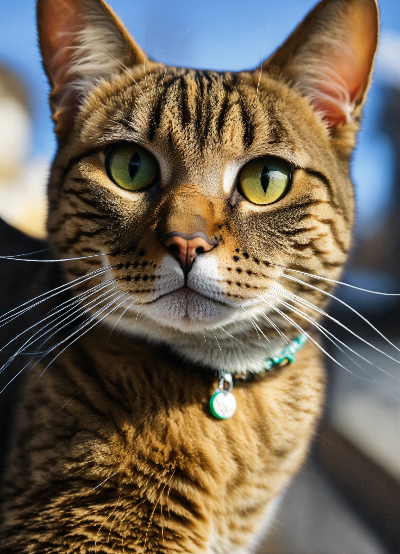 Lexica - A tabby cat with a nose of Borat