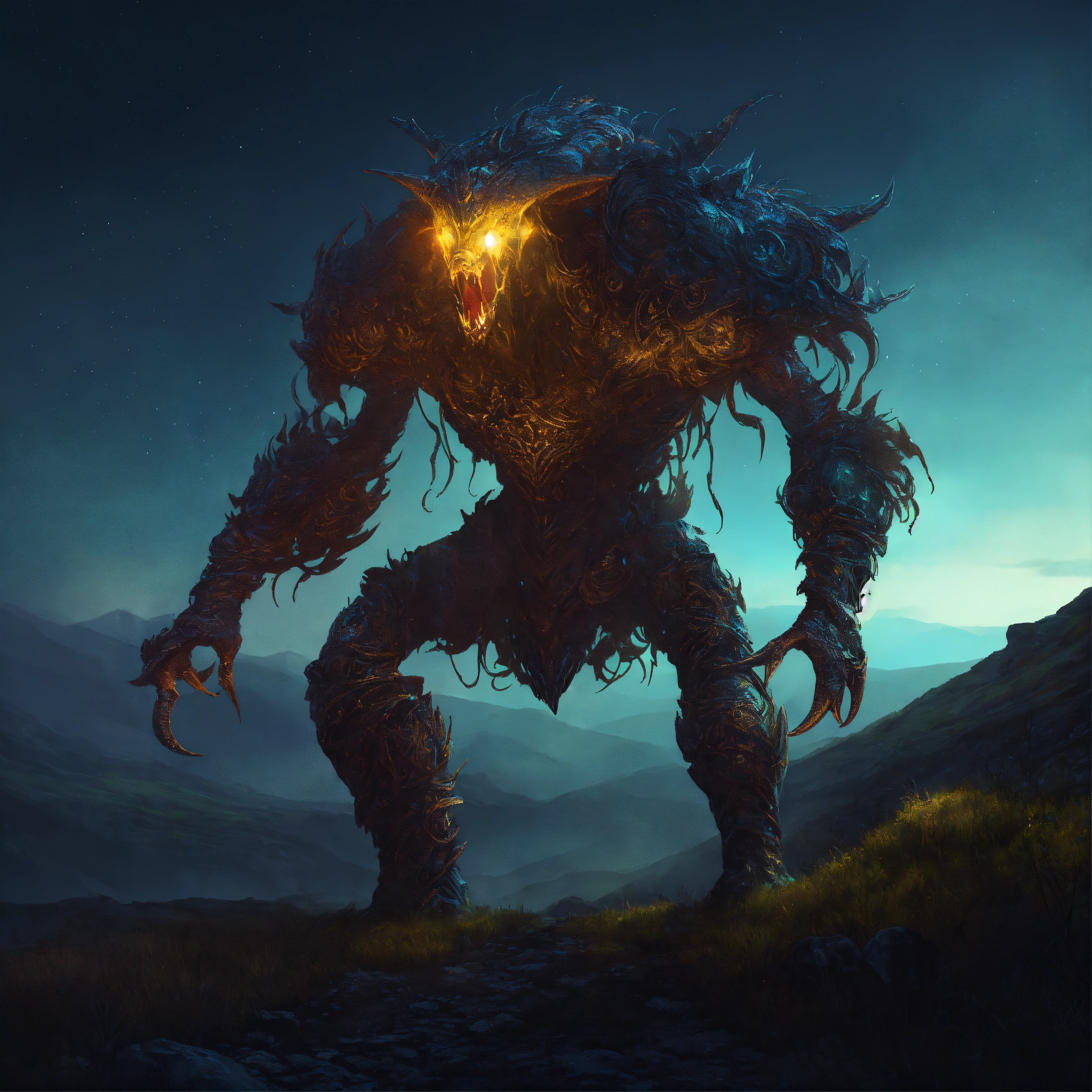Lexica - A fantasy humanoid creature that roams the hills at night ...