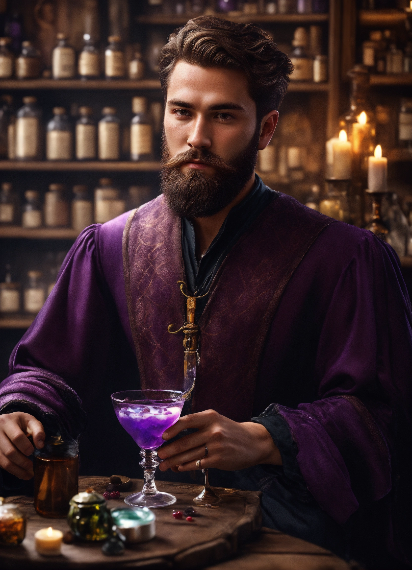 Lexica - Photorealistic picture of a young handsome wizard with short ...