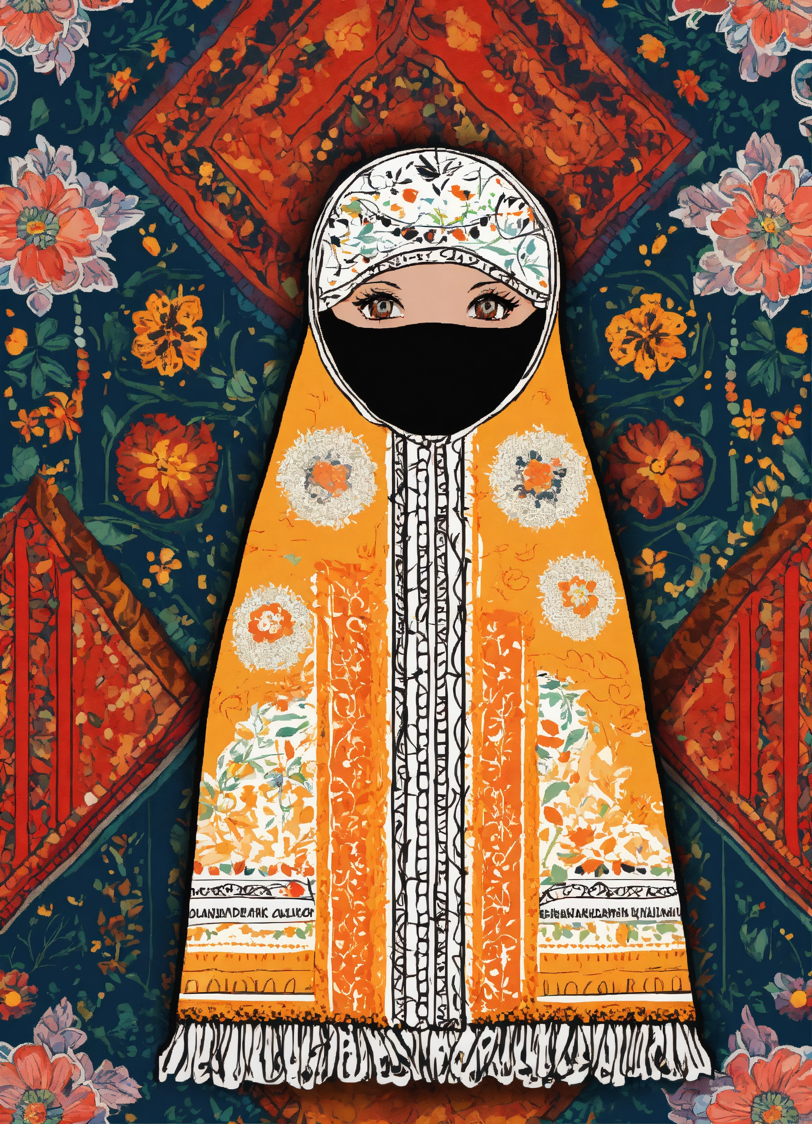 Lexica - Doodle Scandinavian burqa, sticker - art, svg vector, adobe ...