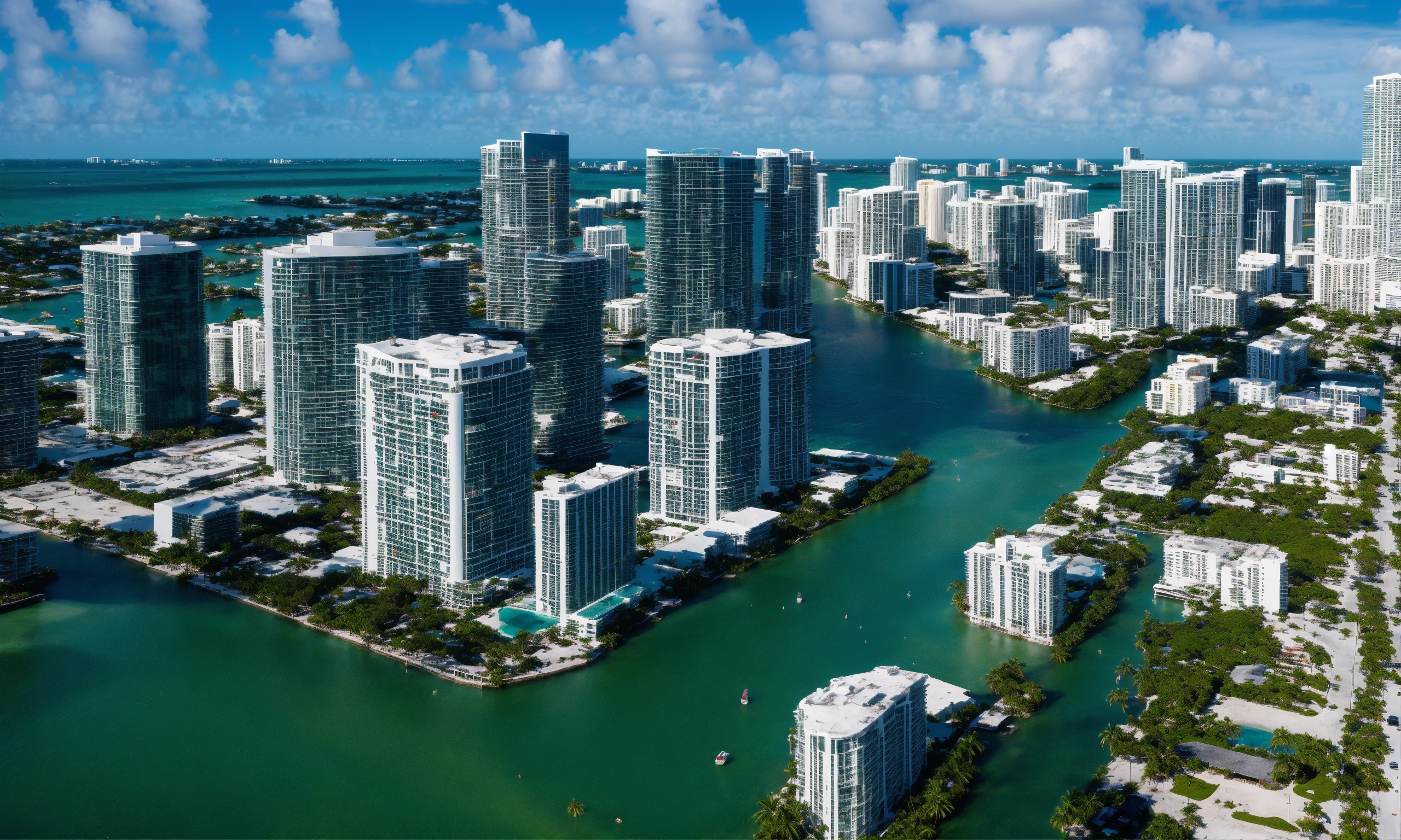 Lexica - Aerial view of brickell, Miami underwater