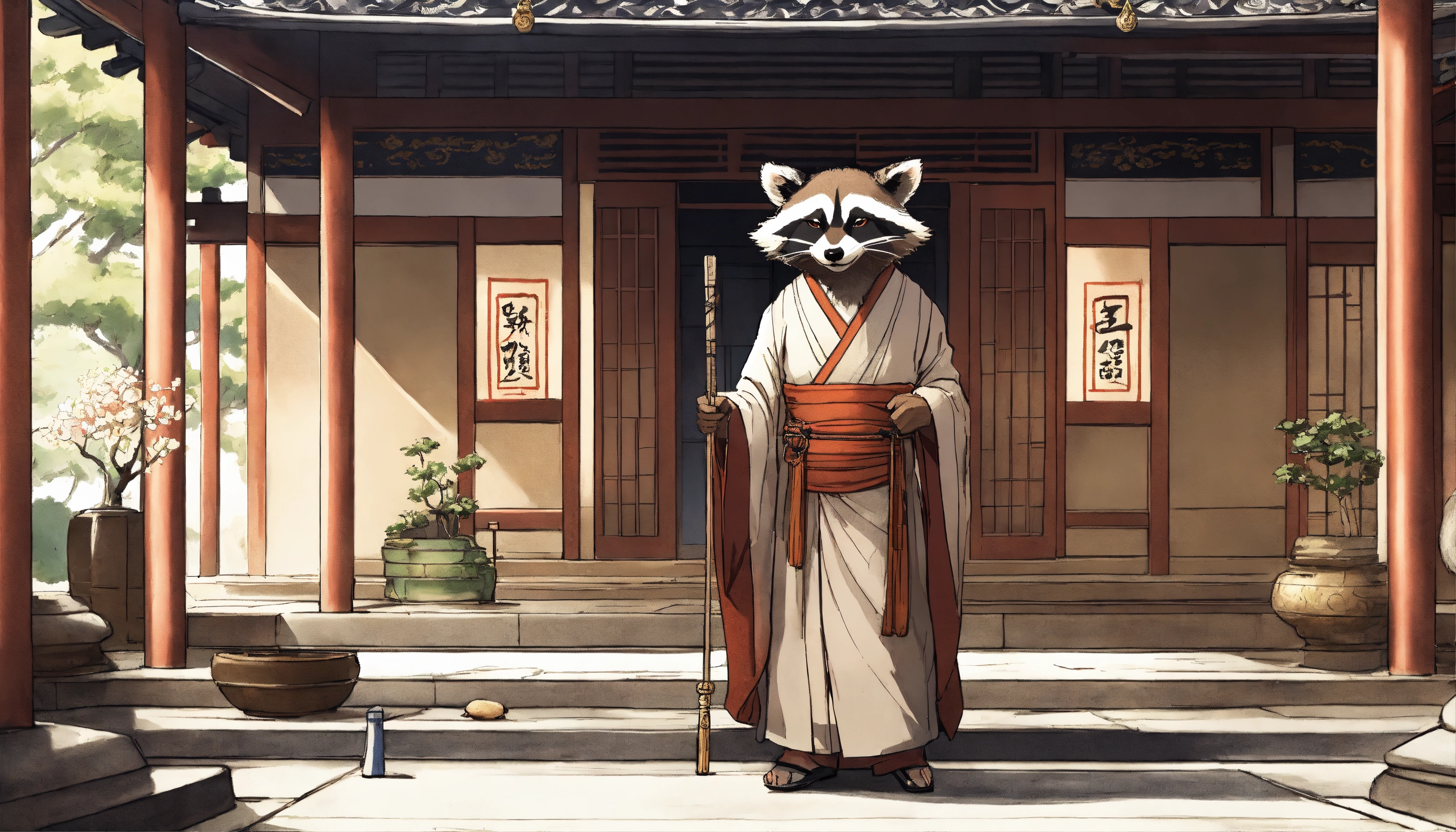 Lexica - Masterpiece, best quality, an anthropomorphic raccoon wearing ...