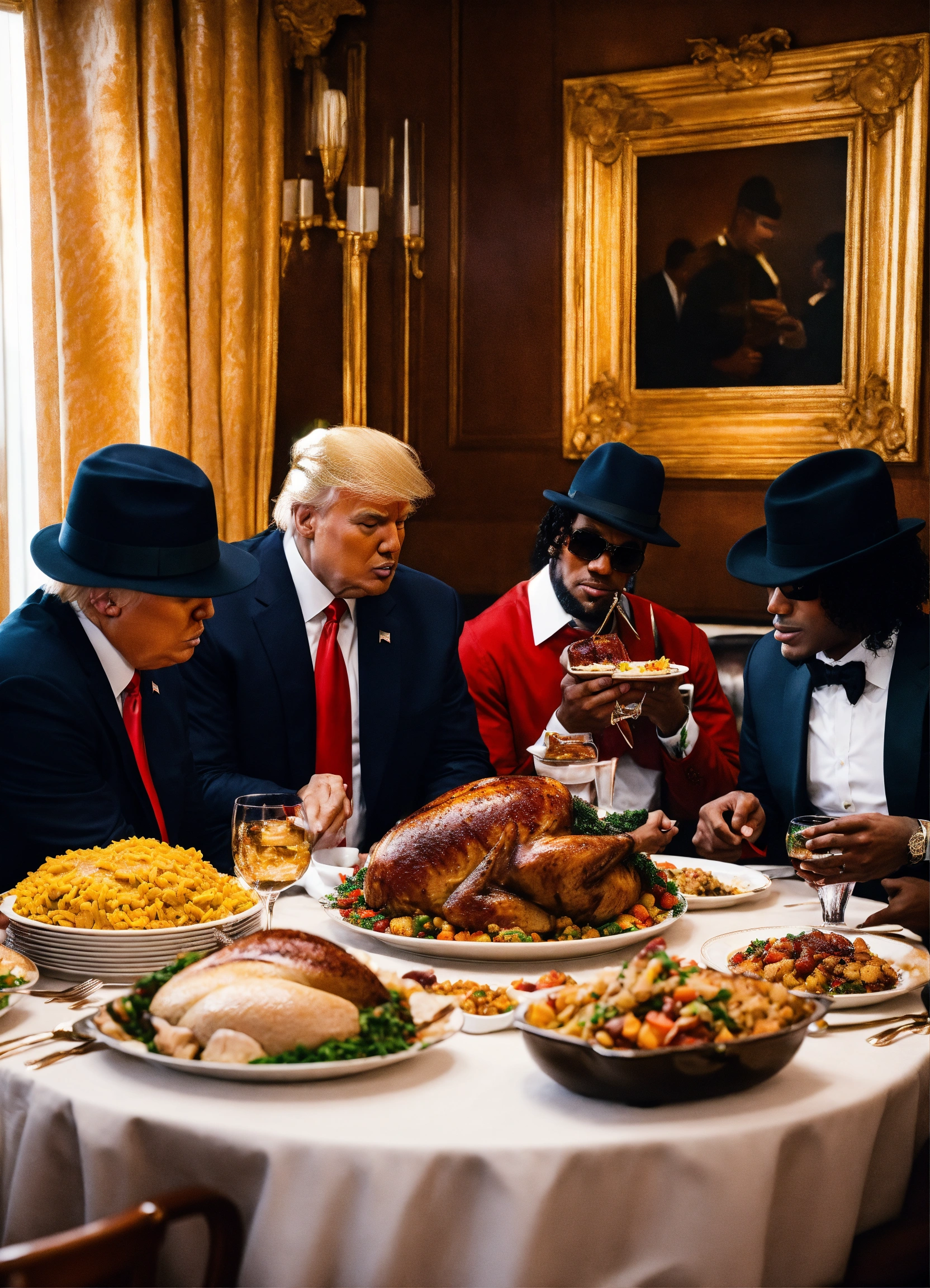 Lexica - Photo realistic shot of lebron james eating thanksgiving ...