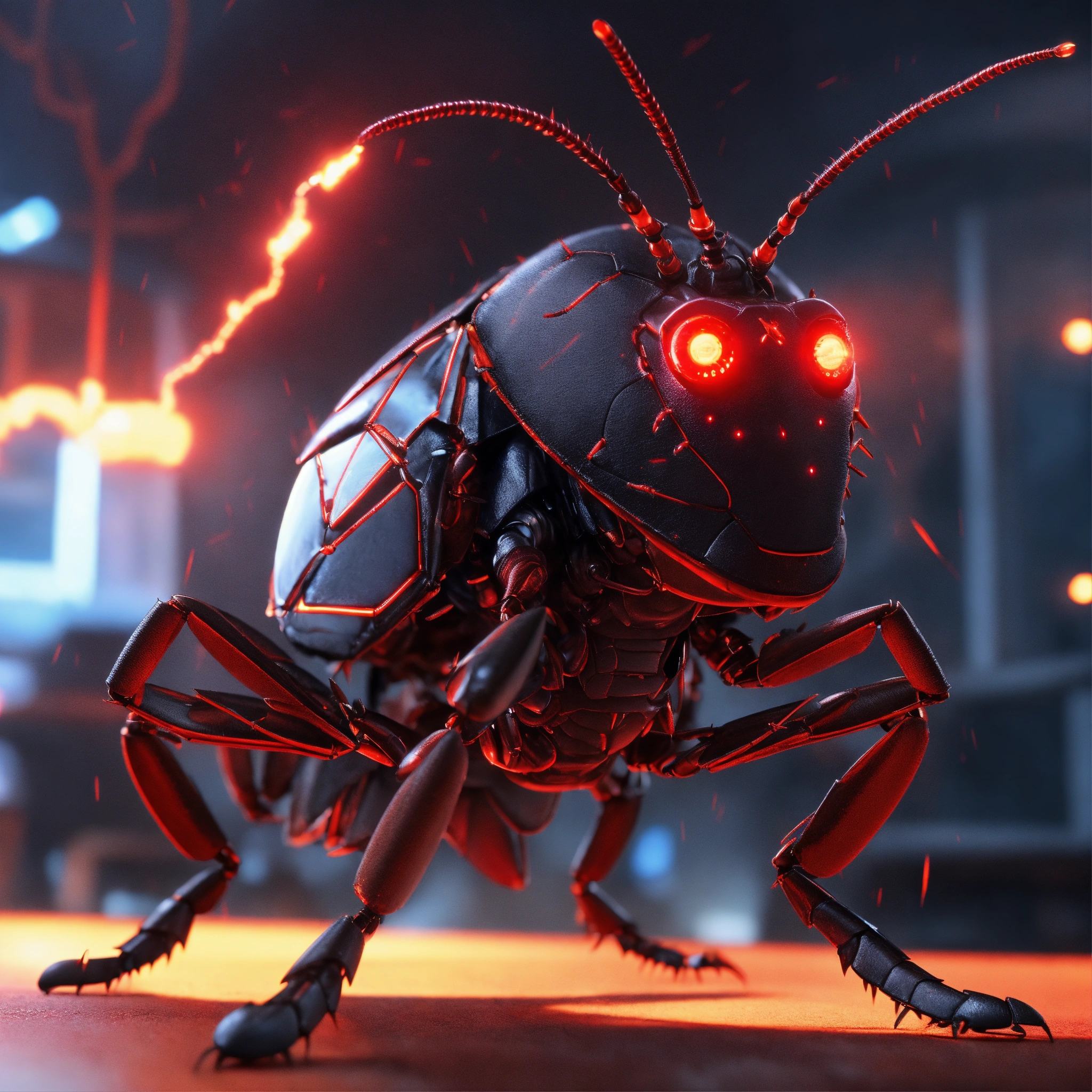 Lexica - Clan of black cockroach faced humanoid with red glowing eyes ...