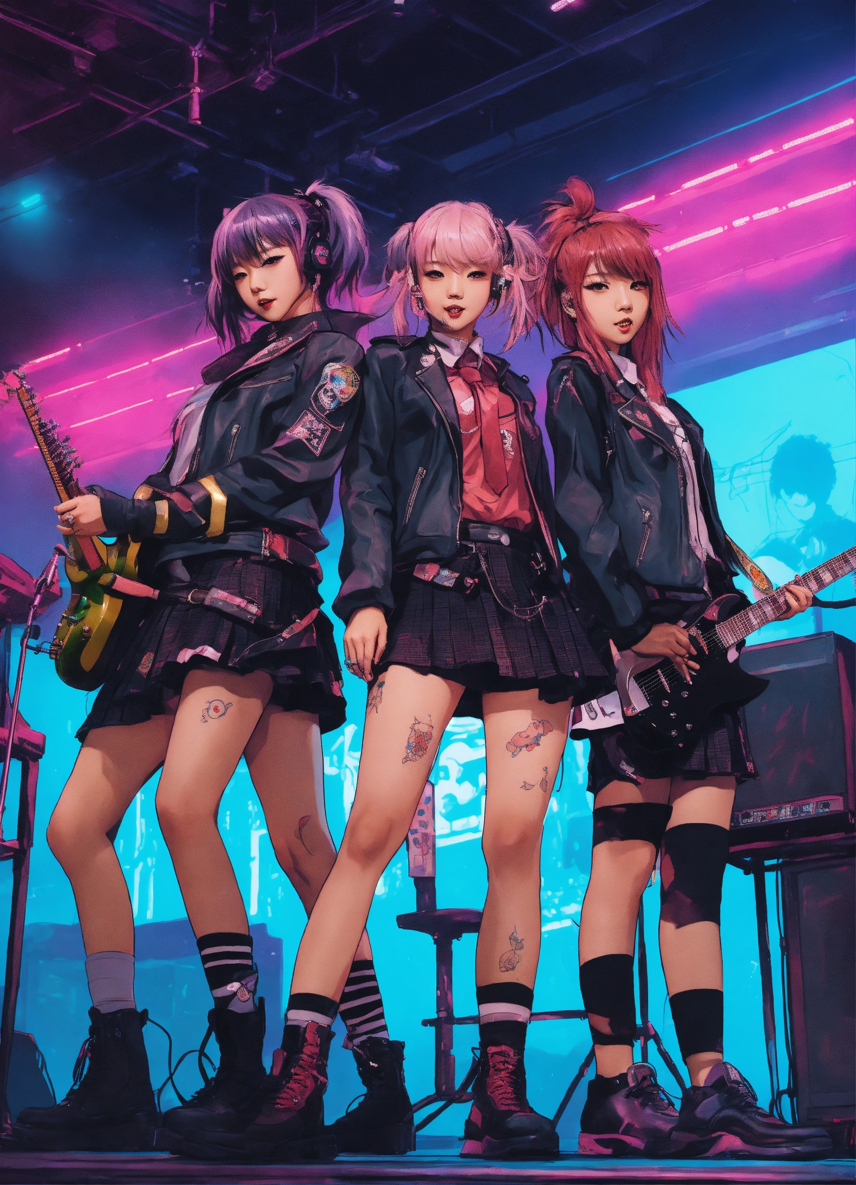 Lexica - Cyberpunk J-pop band with 3 members school girl, silly but ...