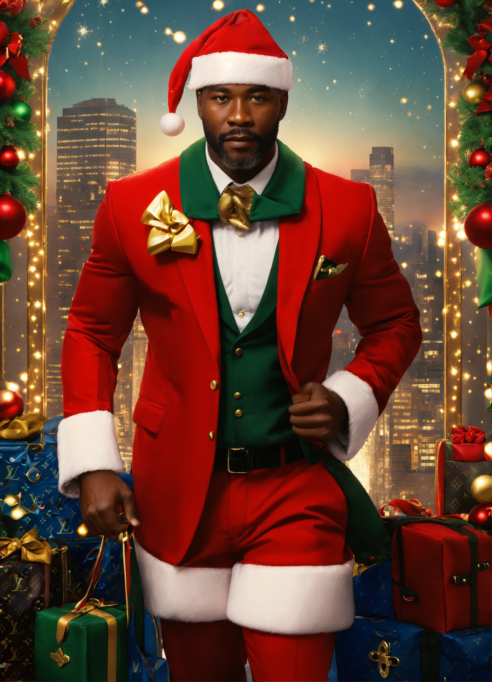 Lexica - A extremely handsome modern African American Santa Claus ...
