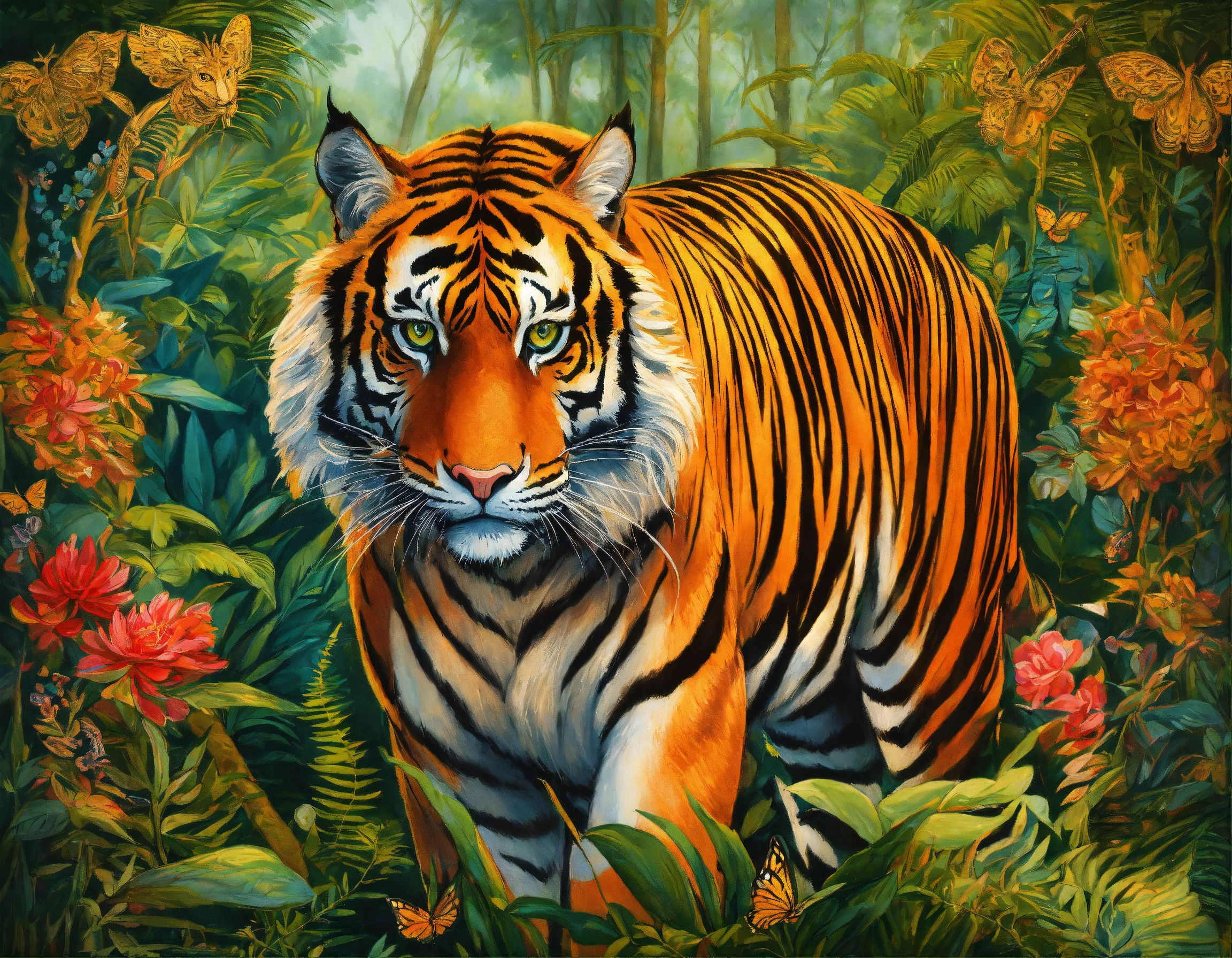 Lexica - Portrait of a fierce winged tiger from myth ridden by a woman ...