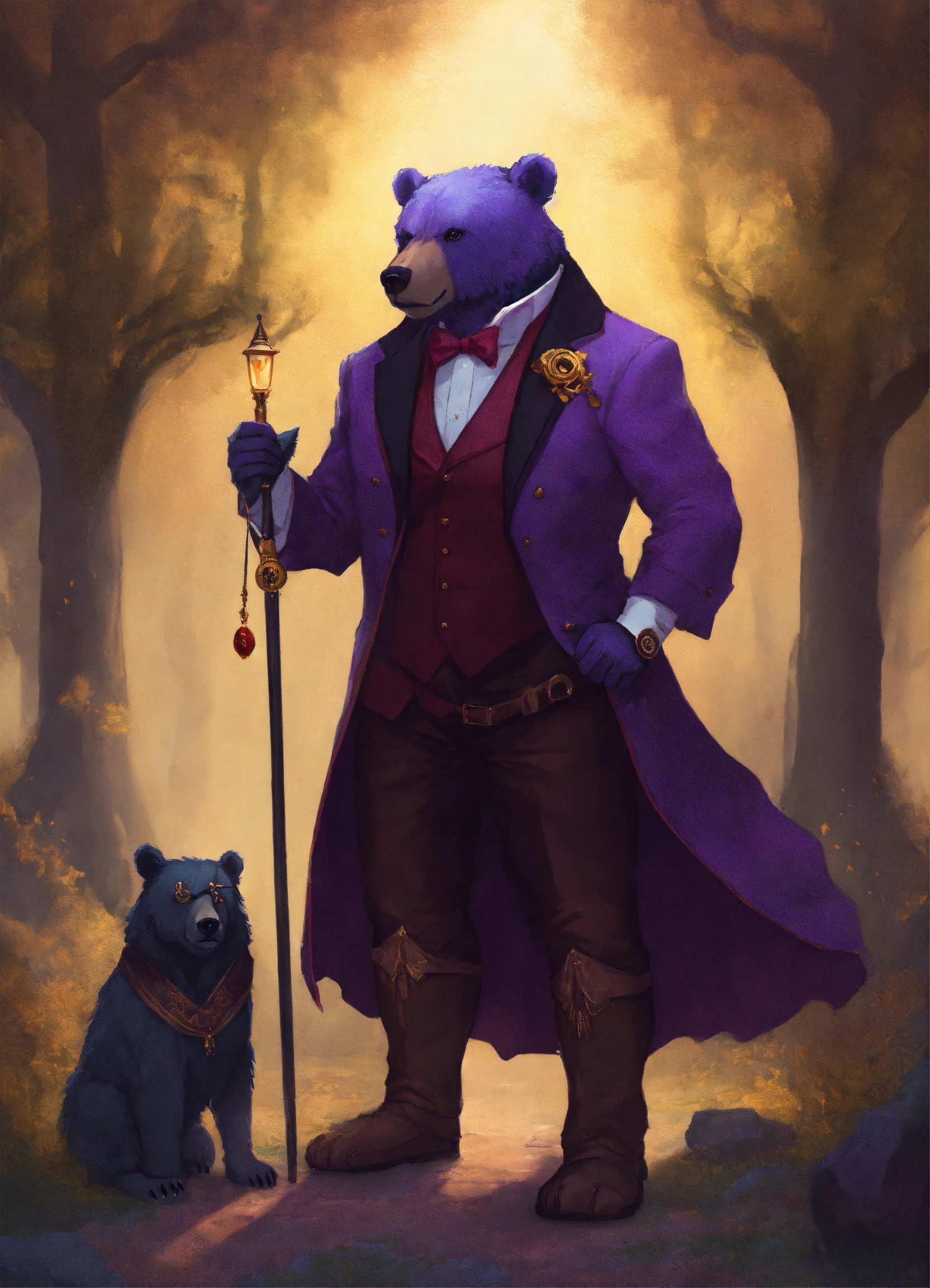 Lexica - A dire bear wearing a classic tuxedo with a eye glass monocle ...