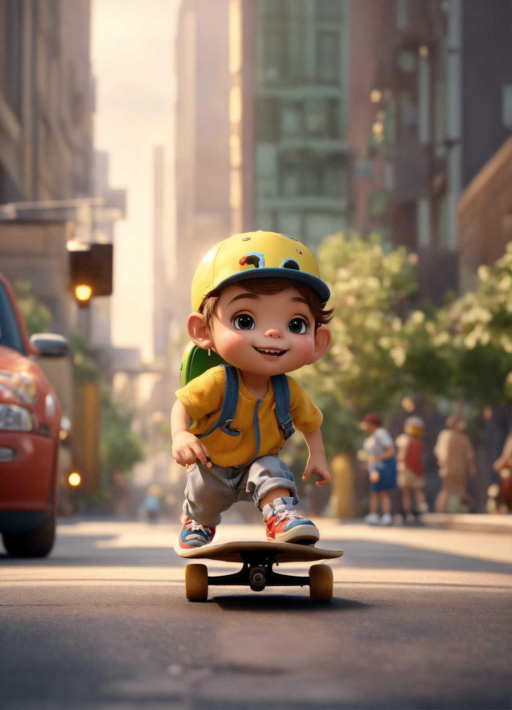 Lexica - Cute little humanoid earthman, dressed with dungarees, shoes ...