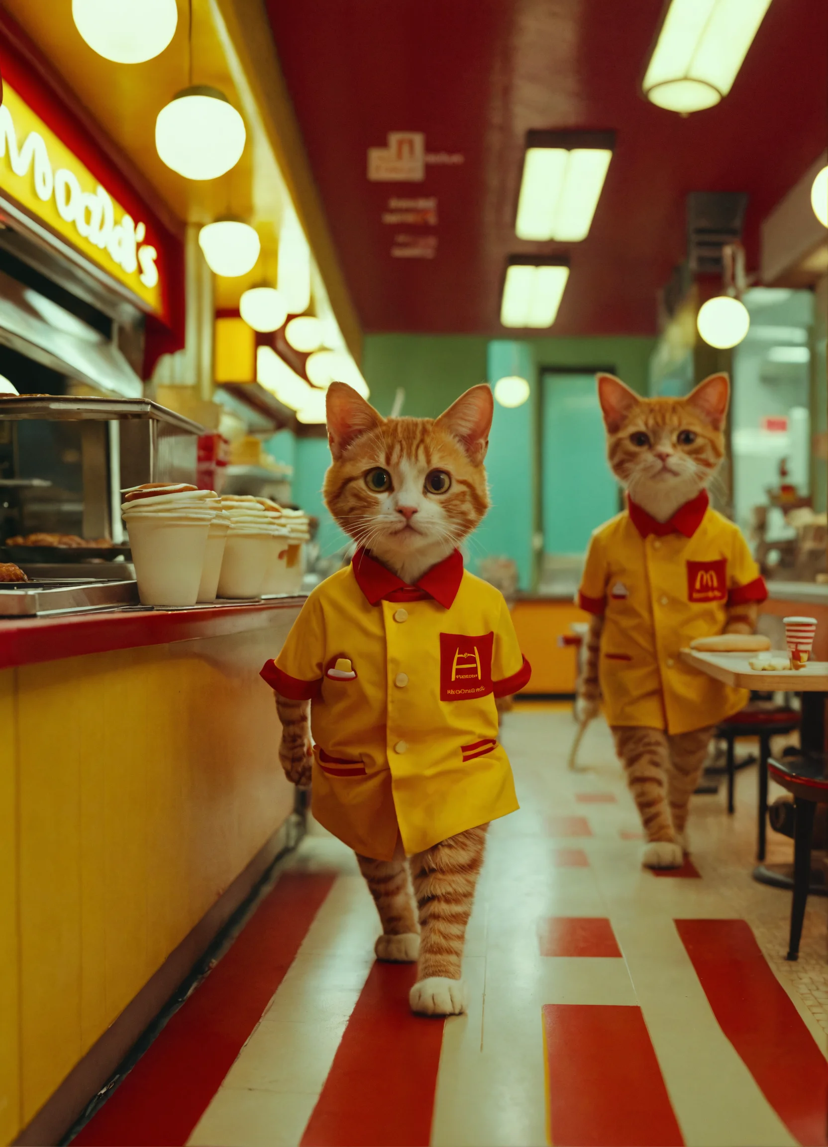 Lexica - A Mc Donalds restaurant interior shot run by anthropomorphic ...