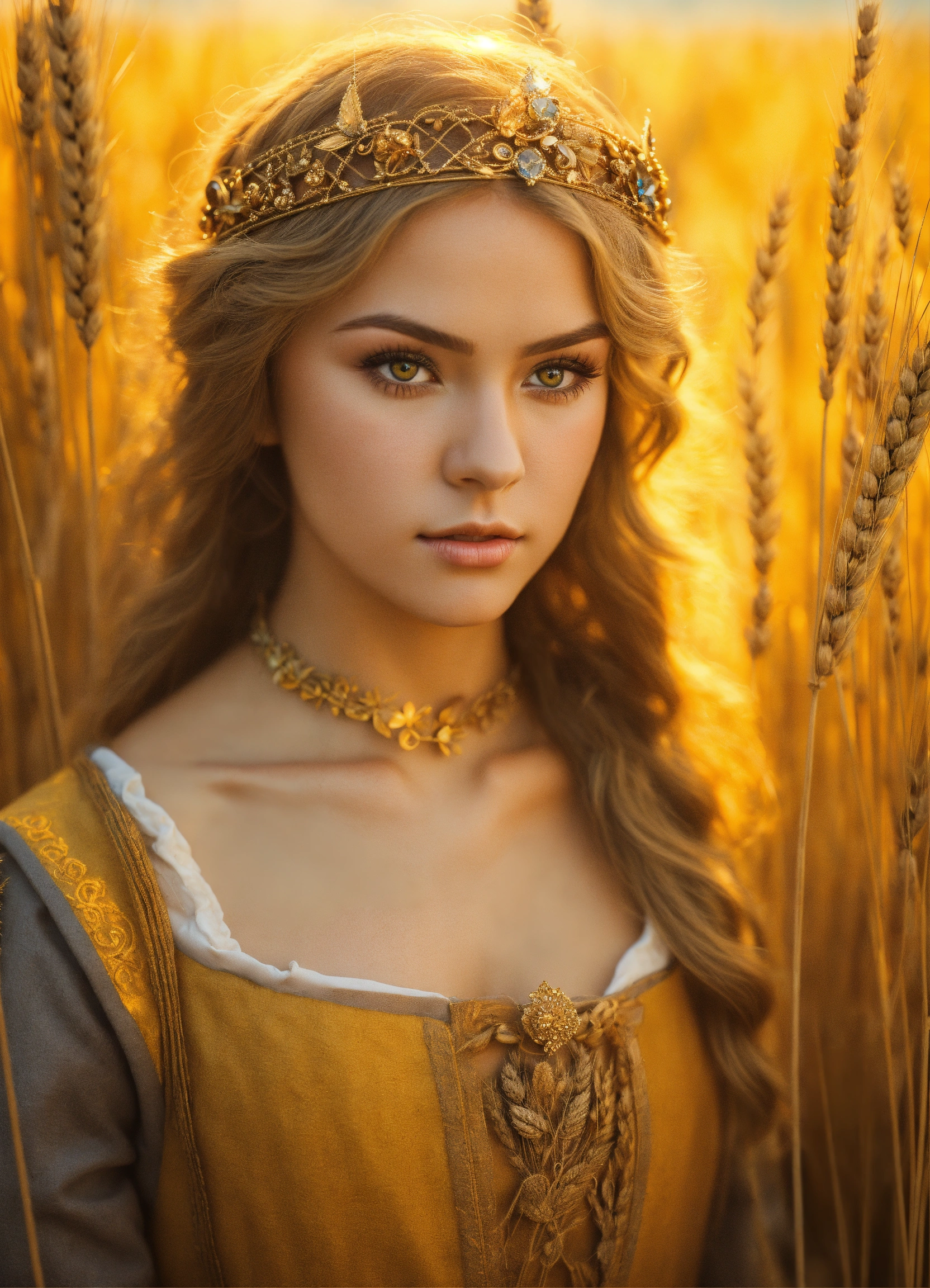 Lexica - Very beautiful girl, big yellow-golden eyes, small slightly ...