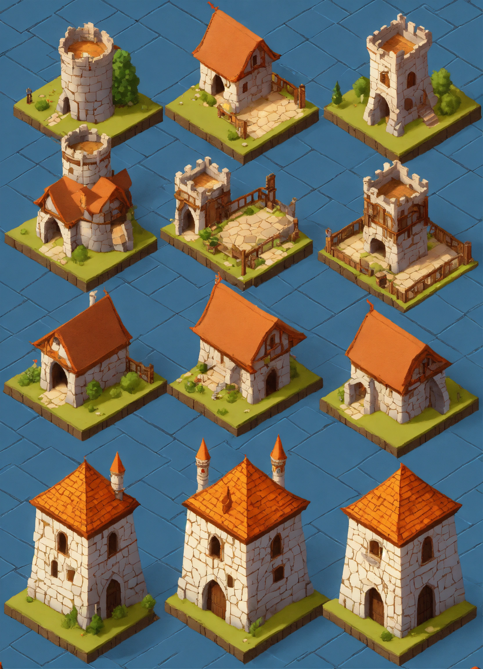 Lexica - Isometric, orthographic, seamless medieval castle game ...