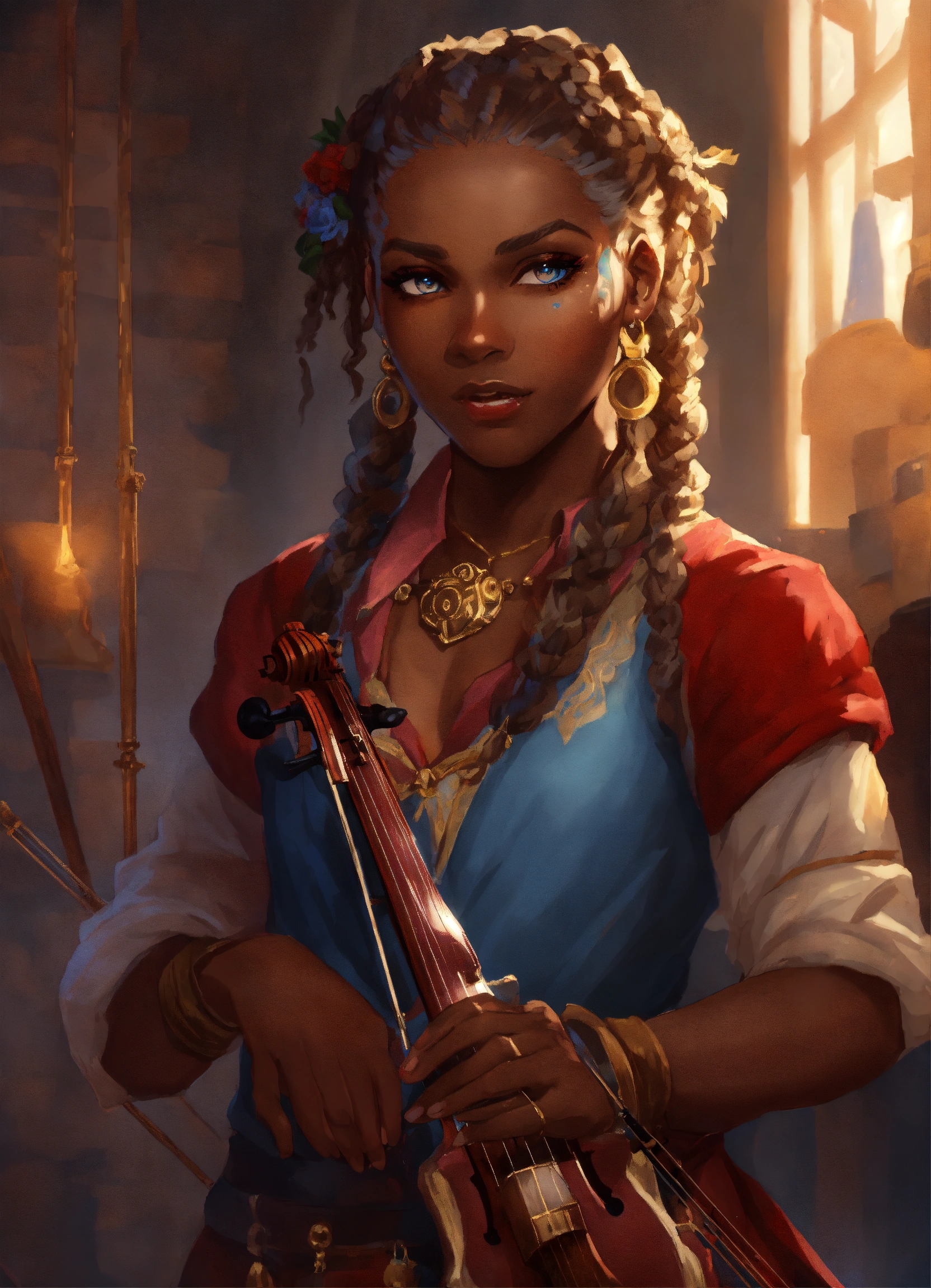 Lexica - Androgynous dwarf bard, violin, flute, bassoon, trumpet, bells ...