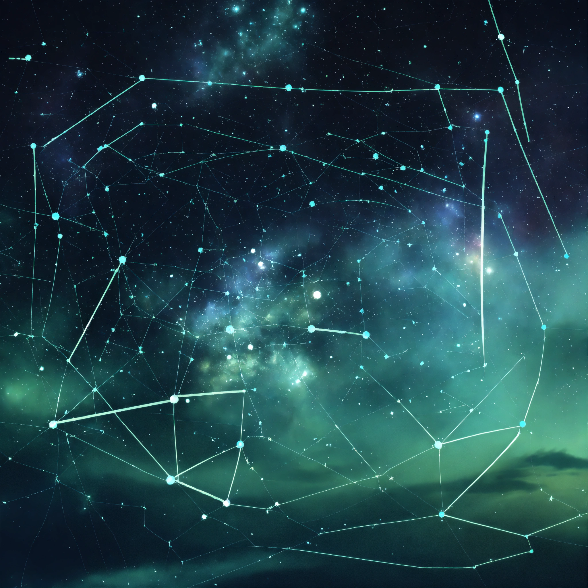 Lexica - Galaxy constellation of stars joined by thin straight lines ...