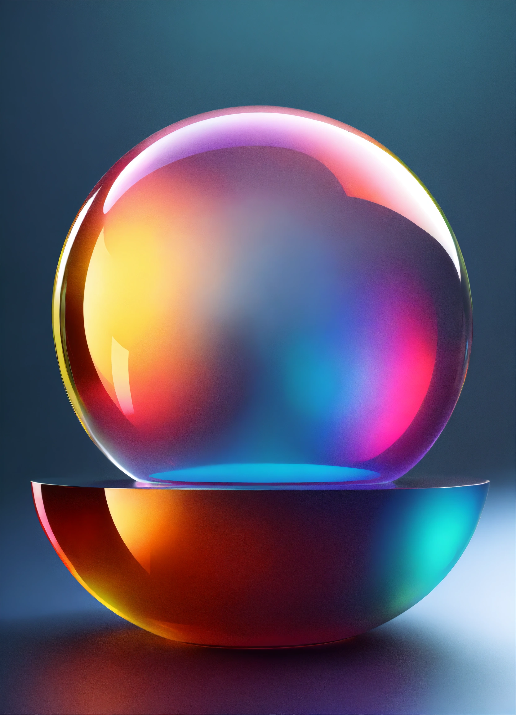 Lexica - A colorful shiny transparent realistic sphere object with a ...