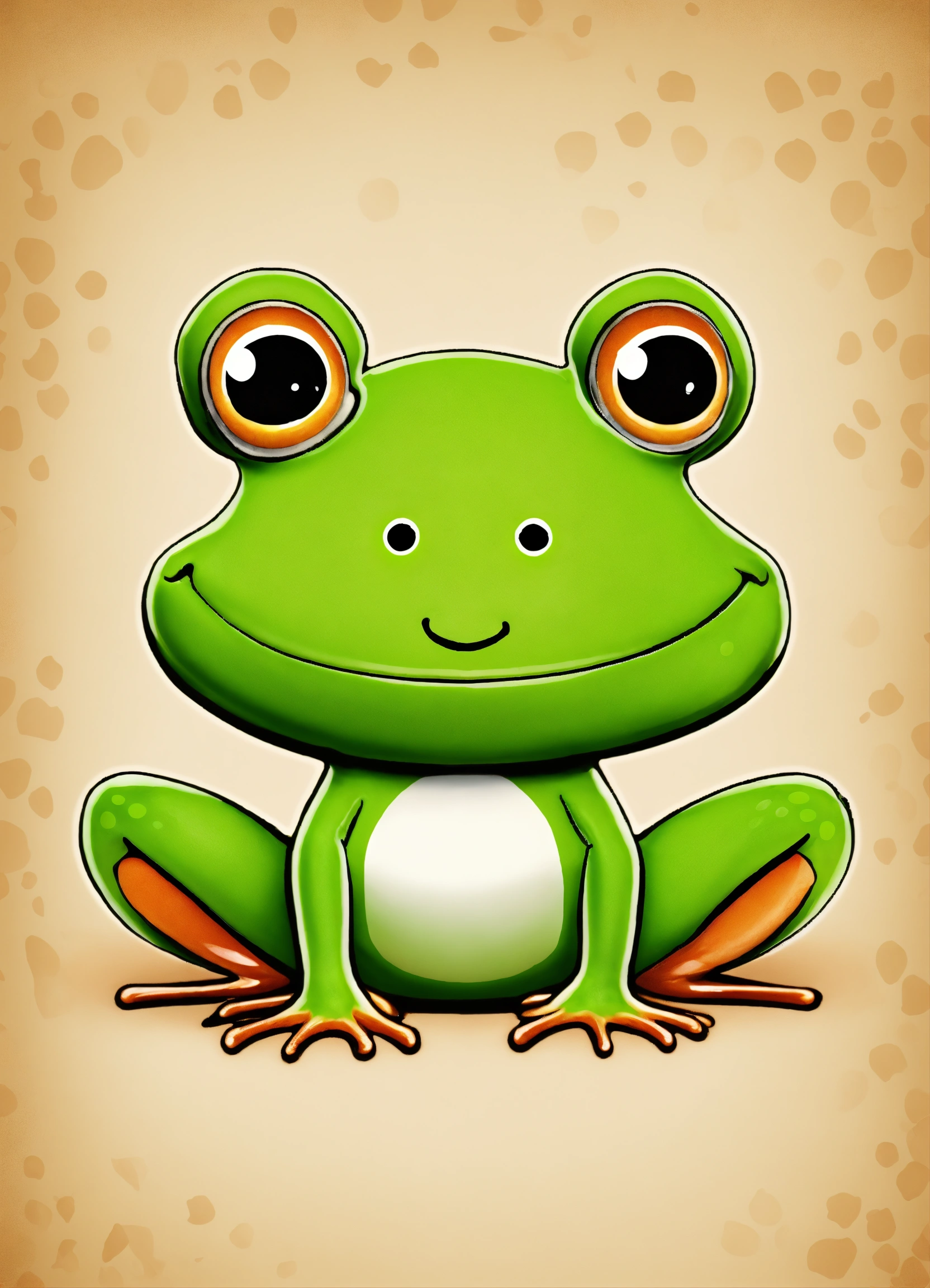 Lexica - A happy frog with text on top saying "yay", cute style, word ...