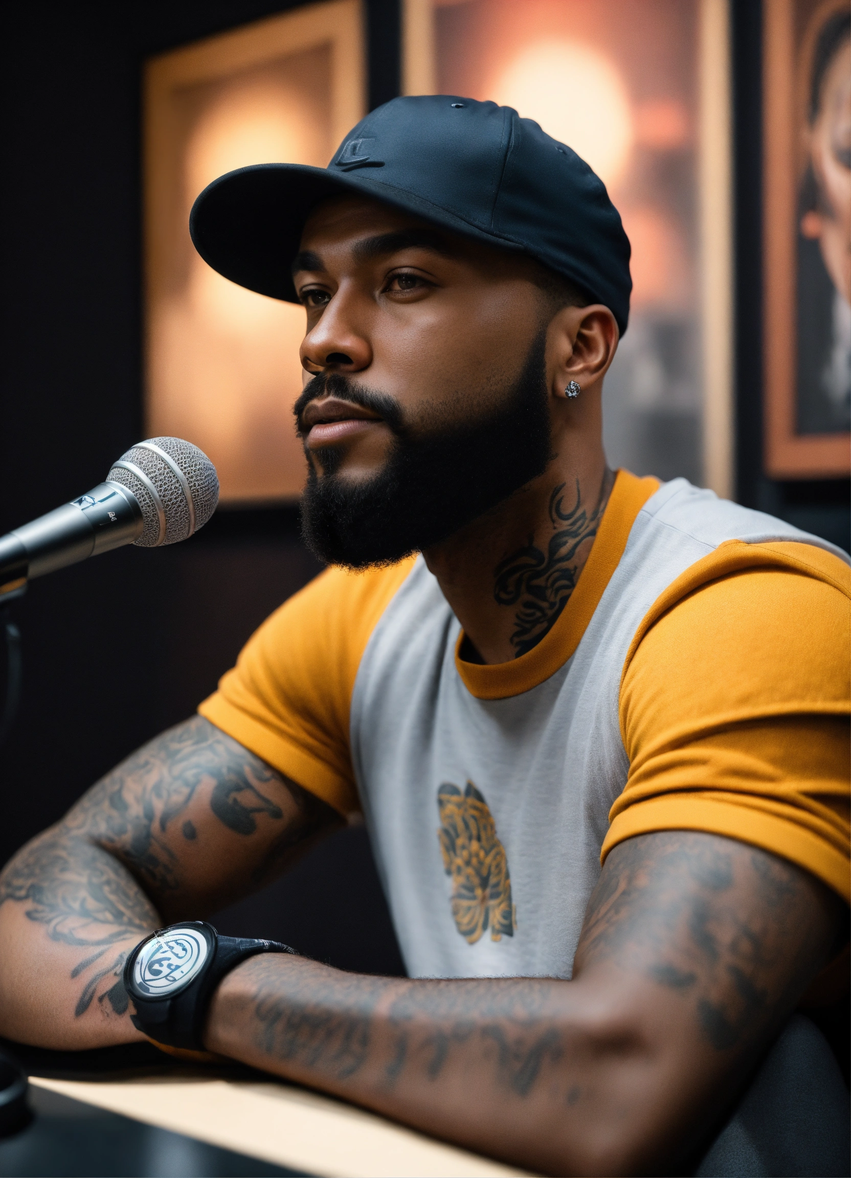 Lexica - Portrait of a handsome black man with well broomed short beard ...