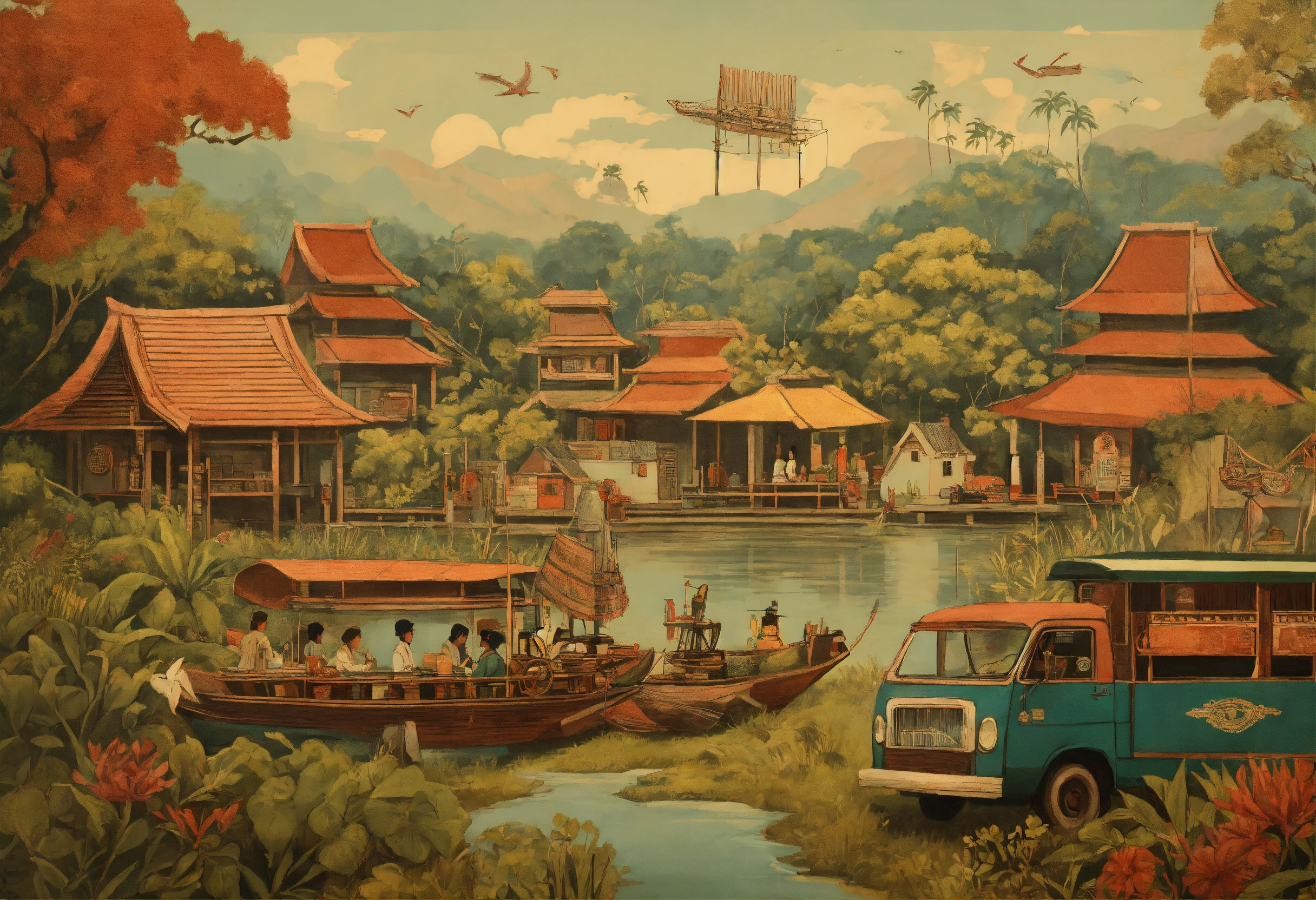 Lexica - Indonesian folk art, Industrial Revolution, vintage modern ...