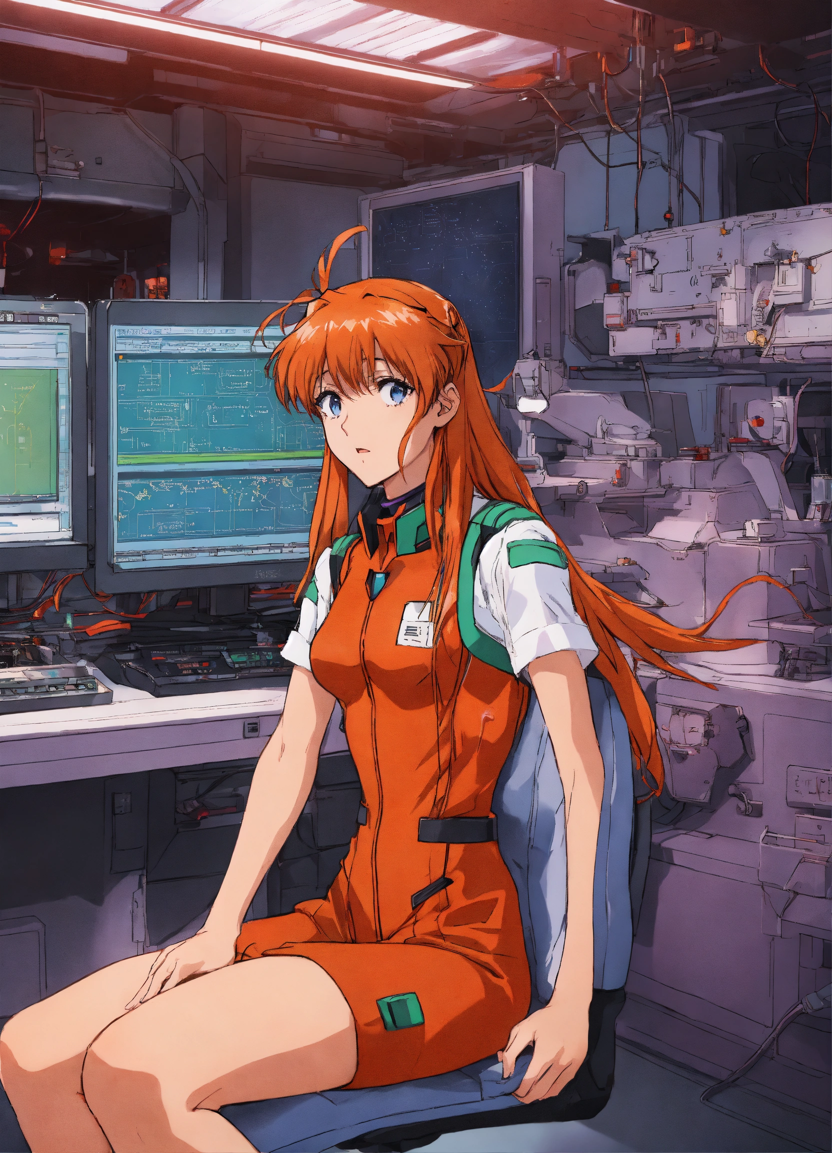 Lexica - Beautiful illustration of a stressed out Asuka Langley Soryu ...