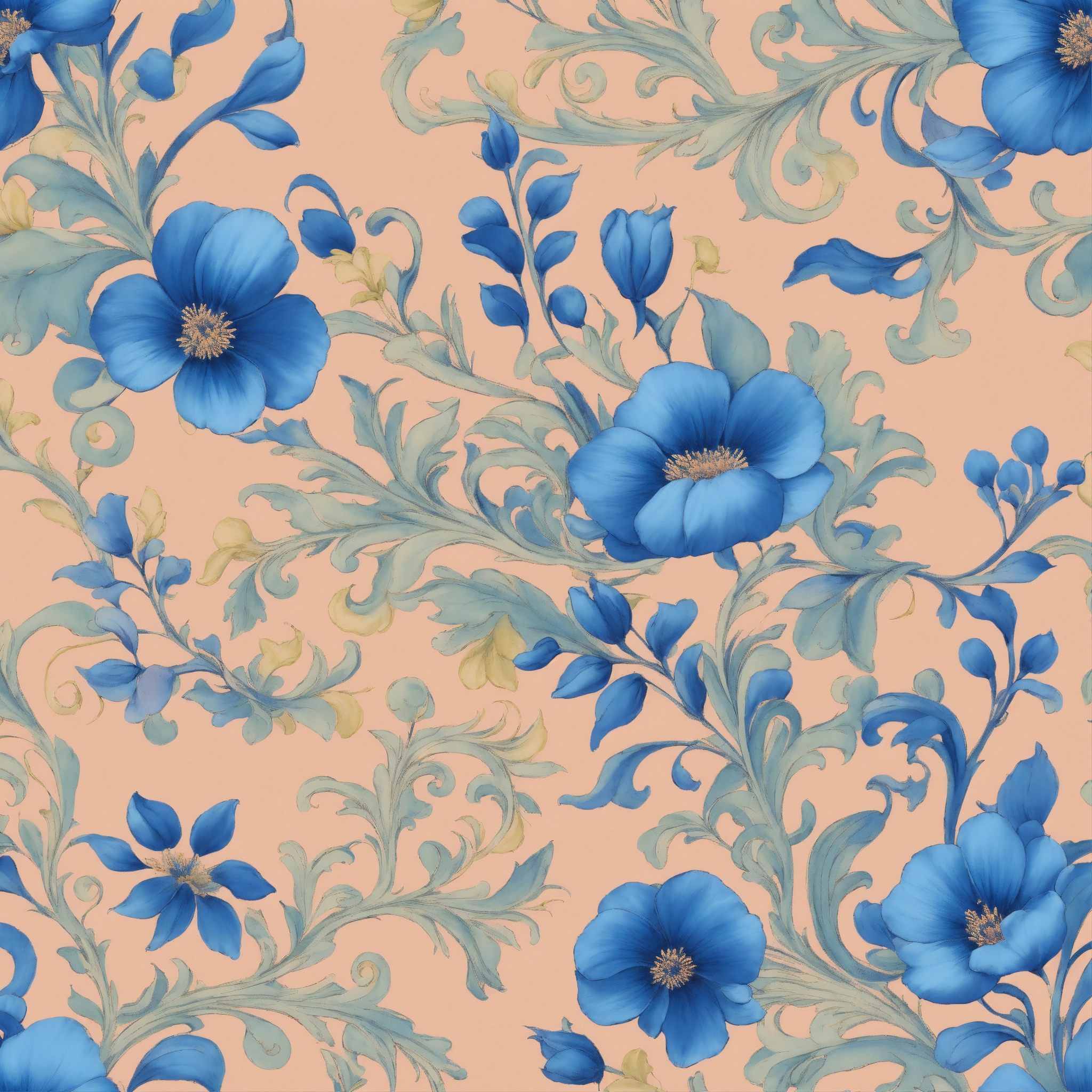 Lexica - Imagine a seamless pattern with a pretty scroll design with ...
